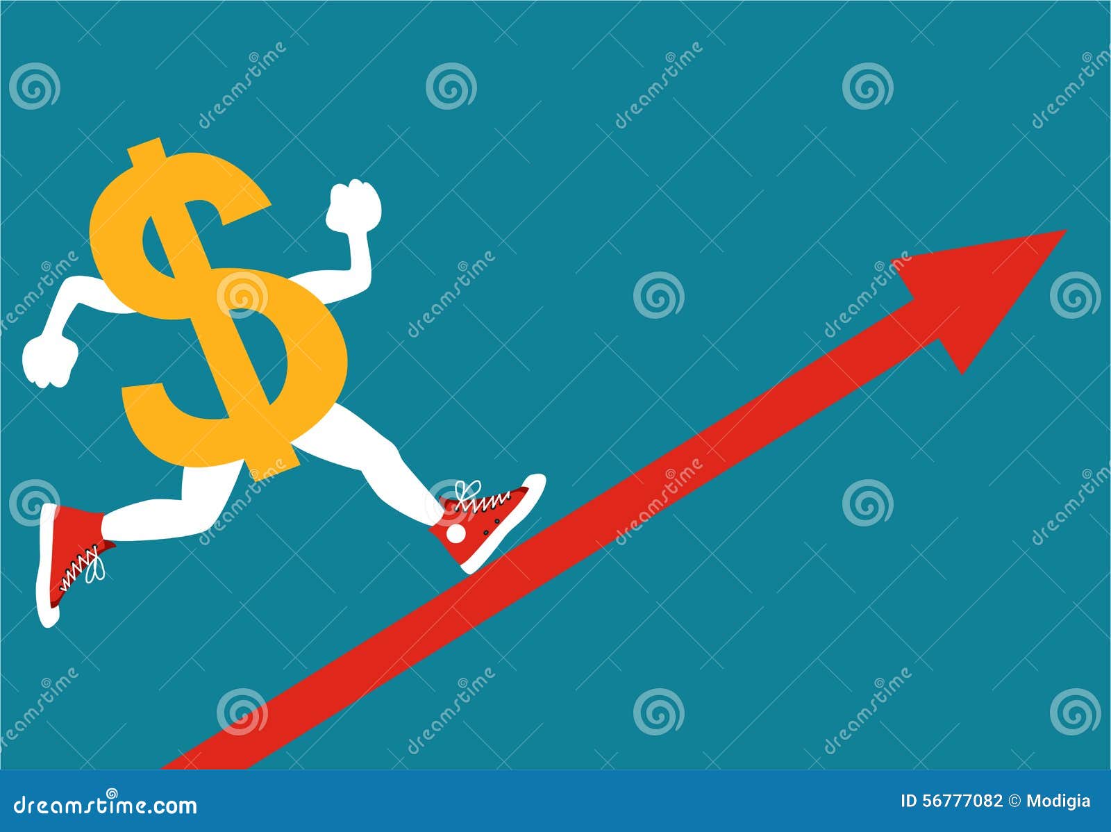 Rising dollar stock vector. Illustration of dollar, currency - 56777082