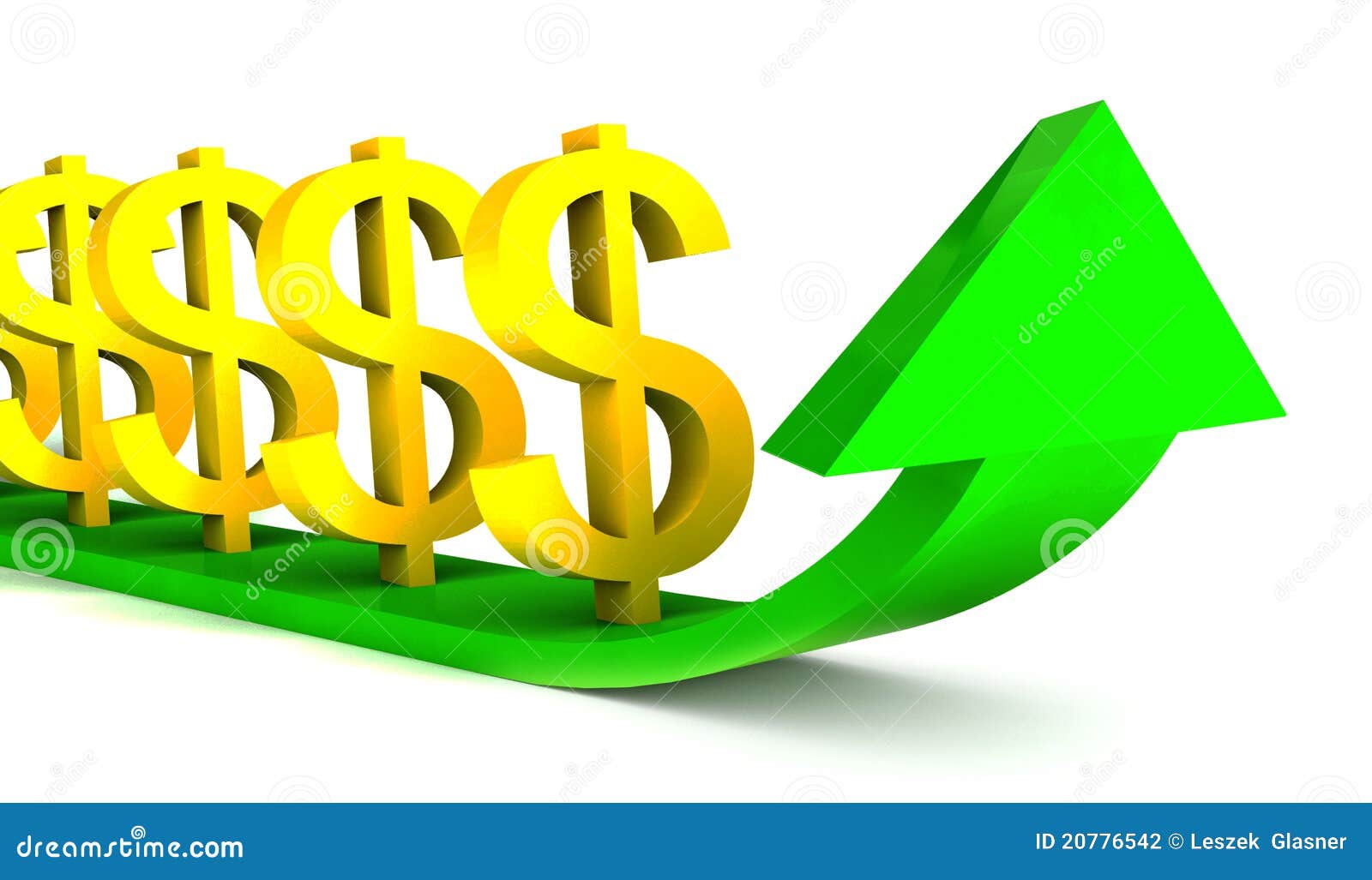Rising Dollars Chart with Green Arrow Stock Illustration - Illustration ...