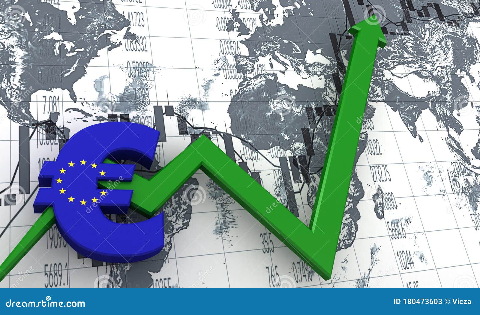 Rising Euro stock illustration. Illustration of forecast - 180473603