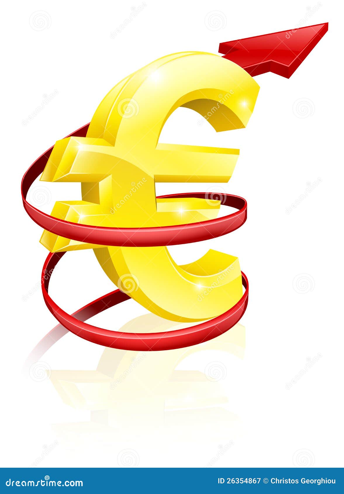 Rising Euro or profits stock vector. Illustration of finance - 26354867