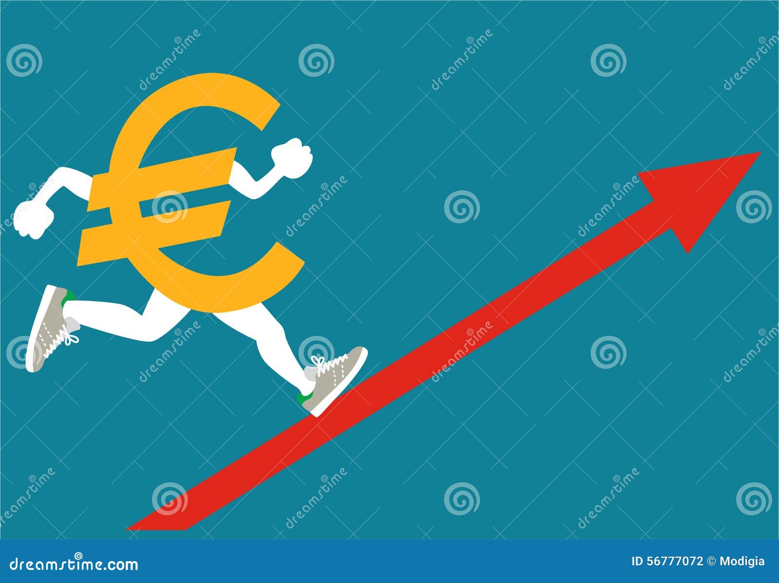 Rising Euro stock vector. Illustration of profit, earning - 56777072