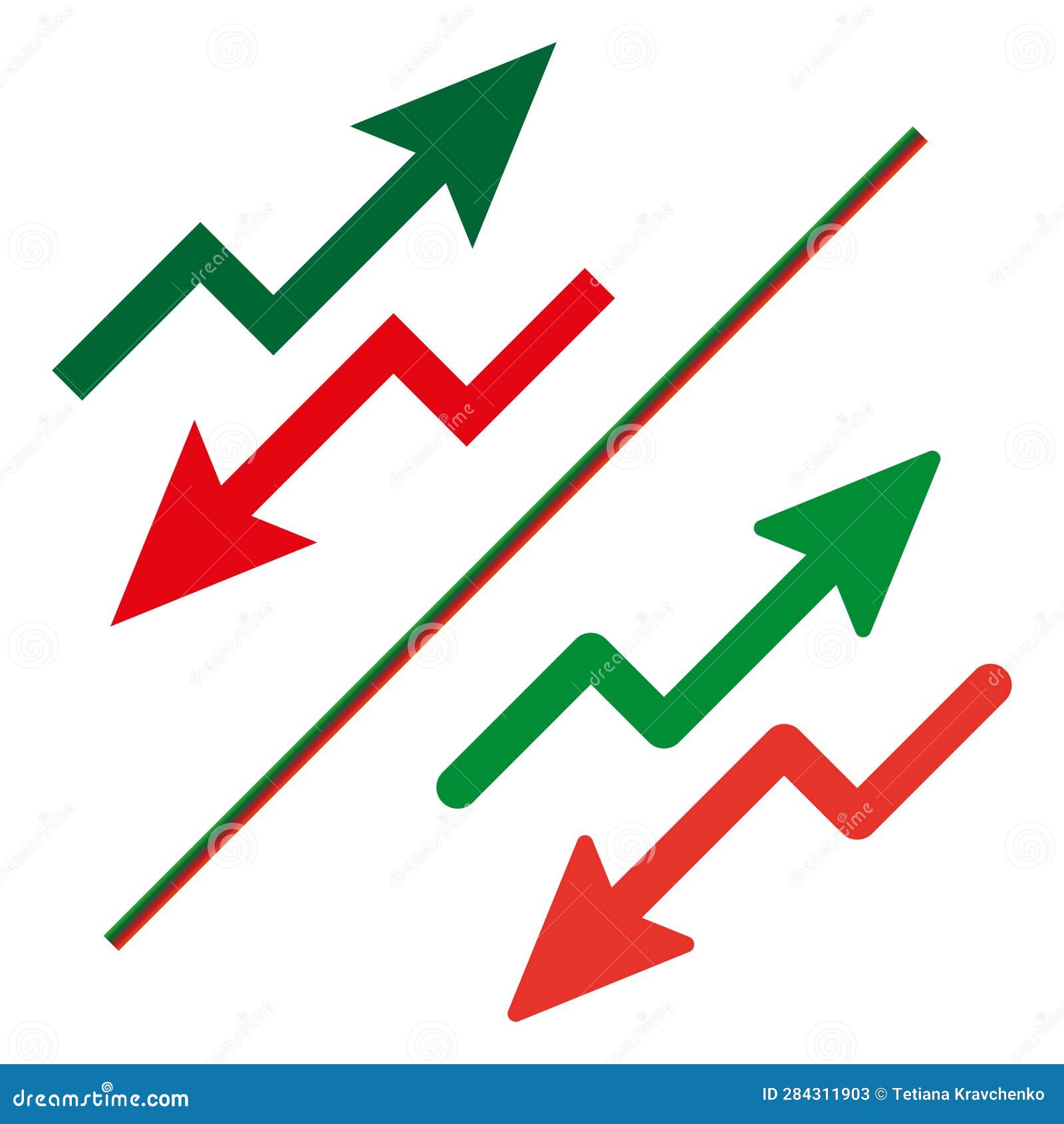 Rising and Falling Arrow Icon. Increase and Decrease Sign. Vector ...