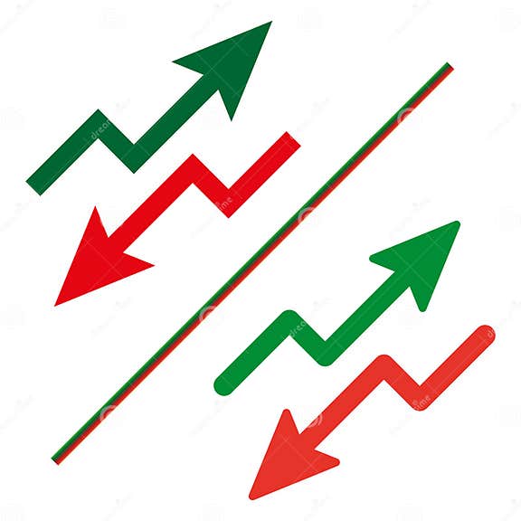 Rising and Falling Arrow Icon. Increase and Decrease Sign. Vector ...