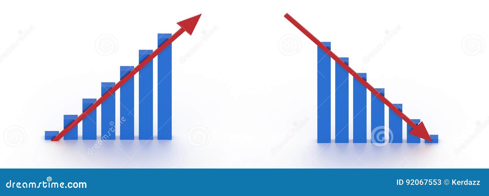 Rising and Falling Chart with Arrows Stock Illustration - Illustration ...