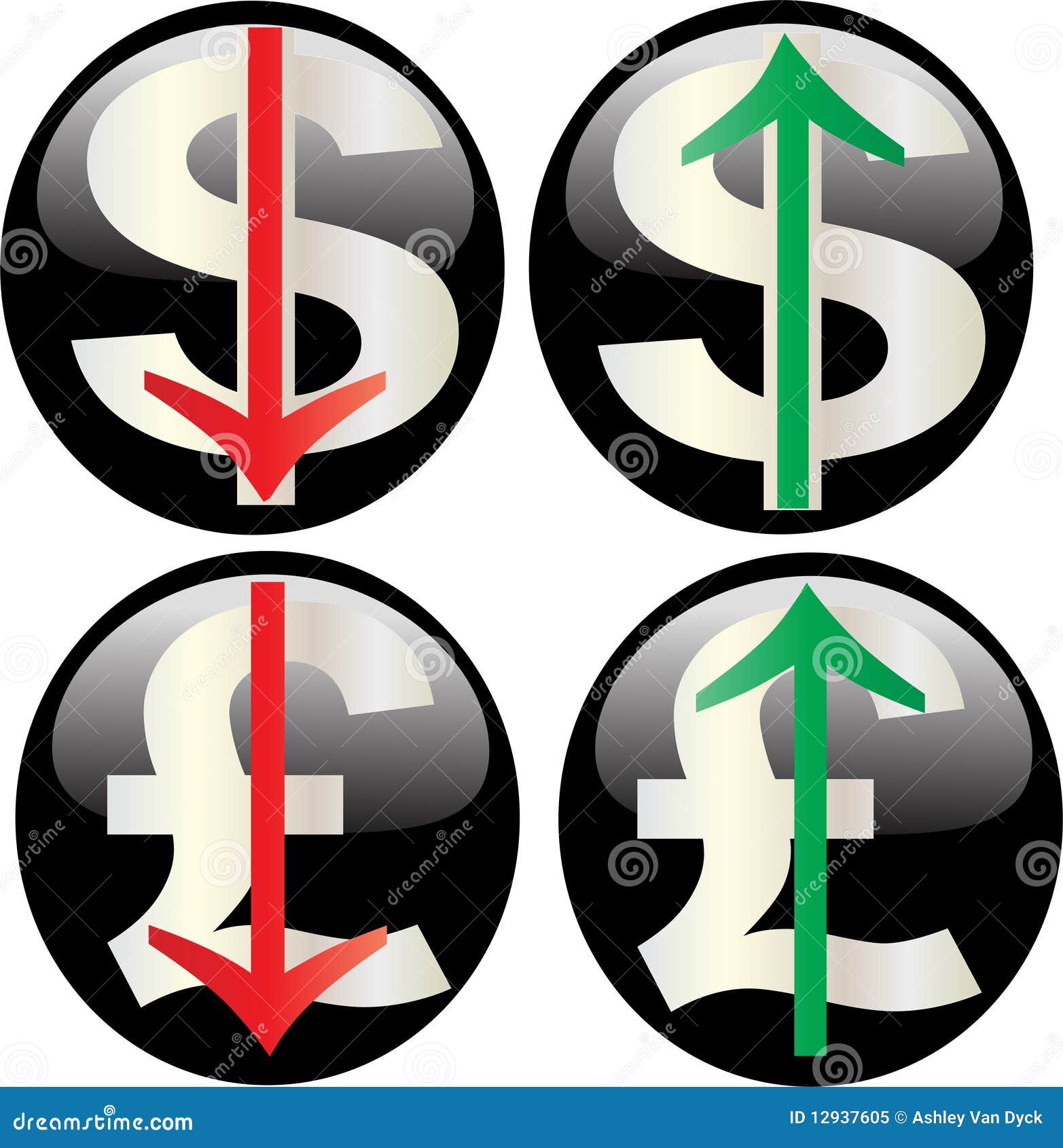 Rising and Falling Currency Values Stock Vector - Illustration of ...