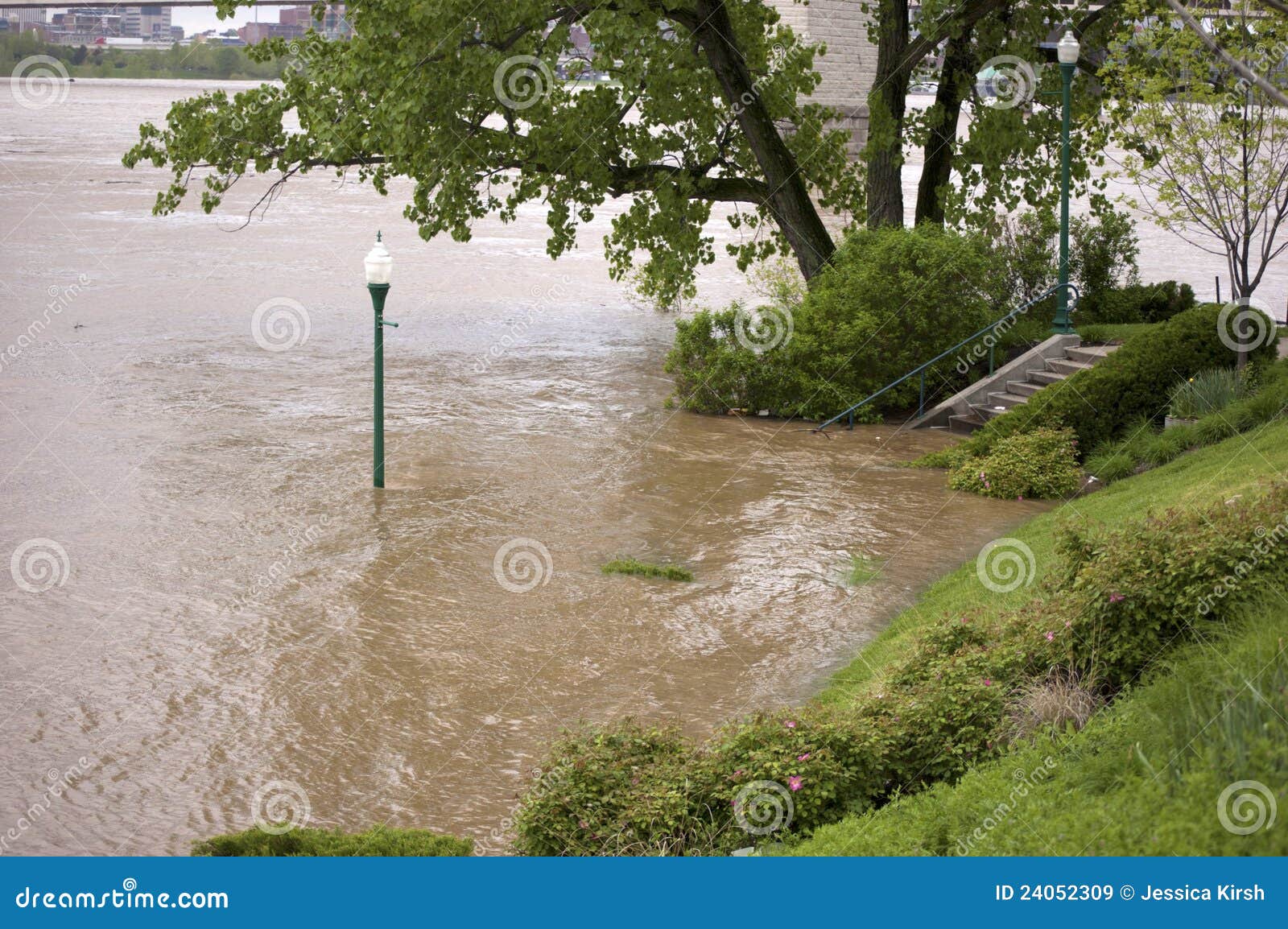 Rising Floodwater on a River Stock Image - Image of floodway, flooded ...