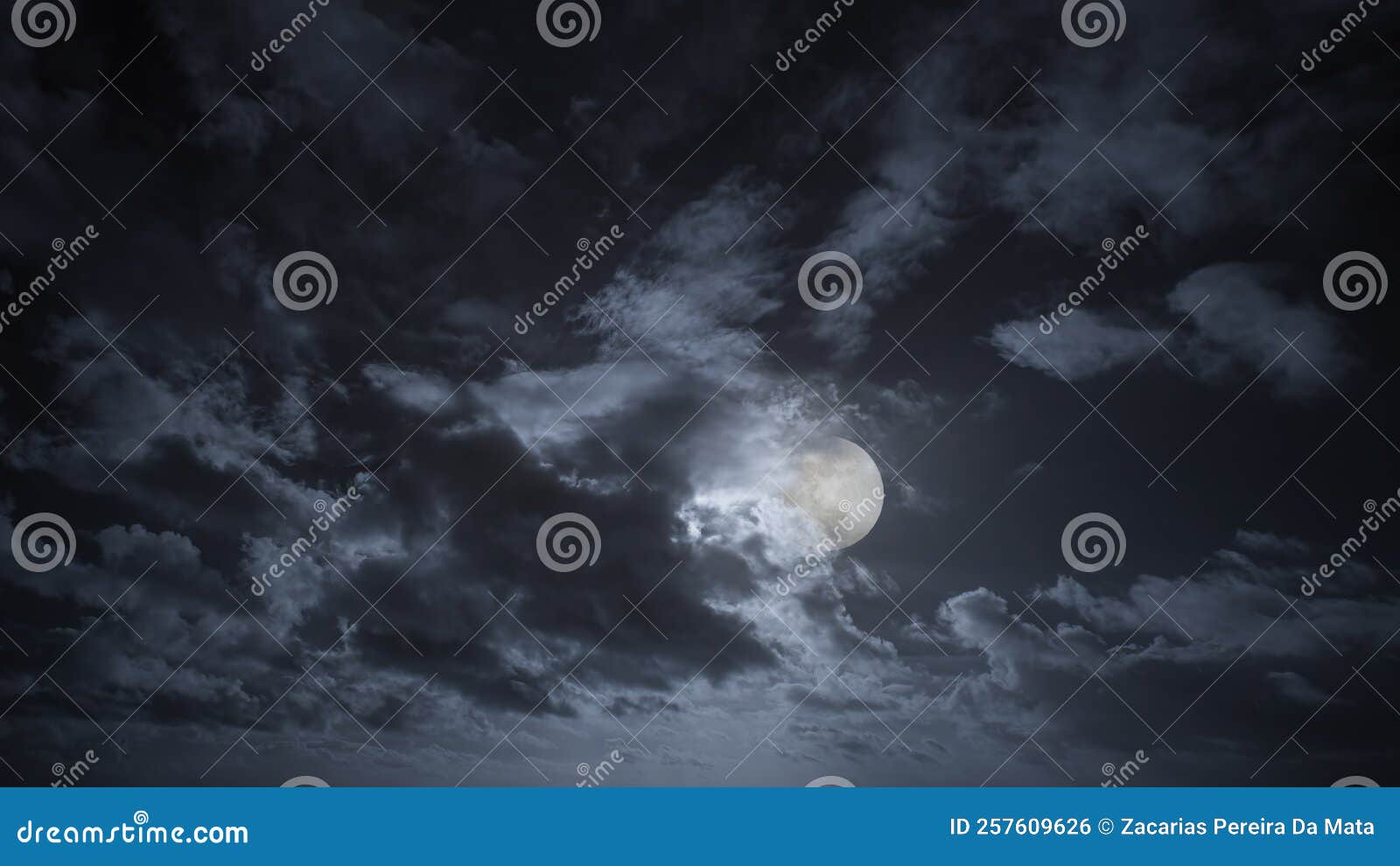 Dramatic full moon night stock photo. Image of evening - 257609626