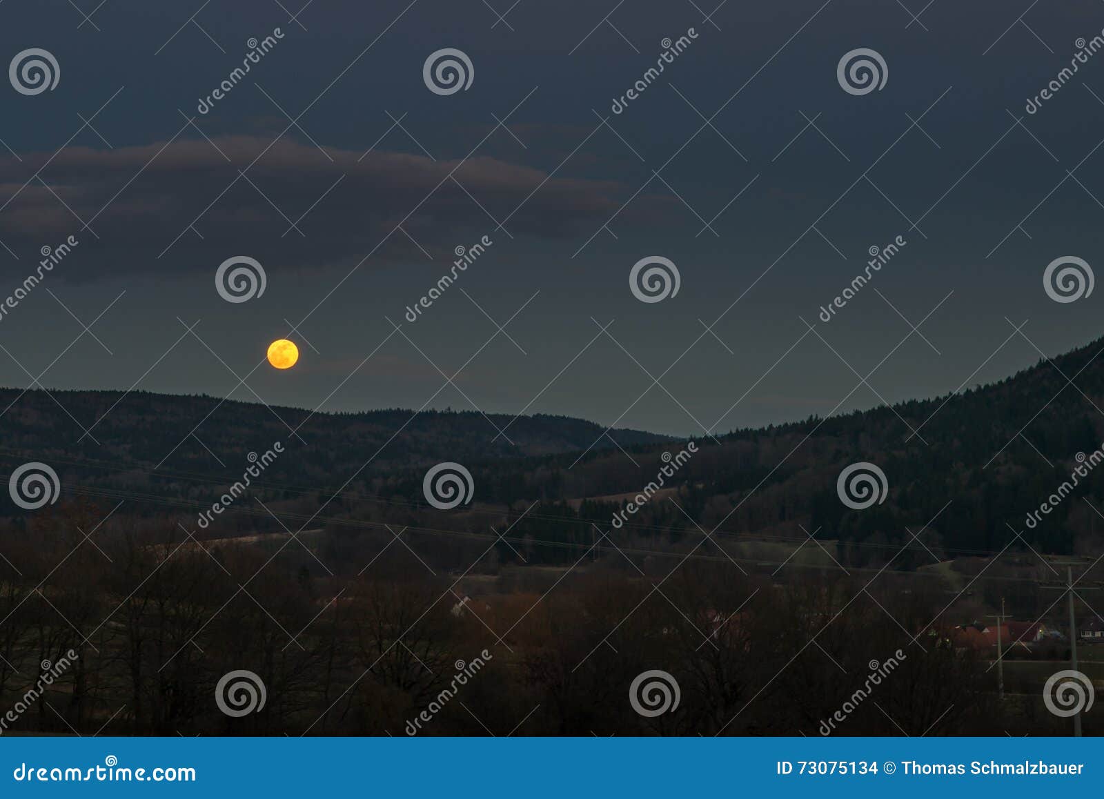 Rising full moon stock photo. Image of panorama, magic - 73075134