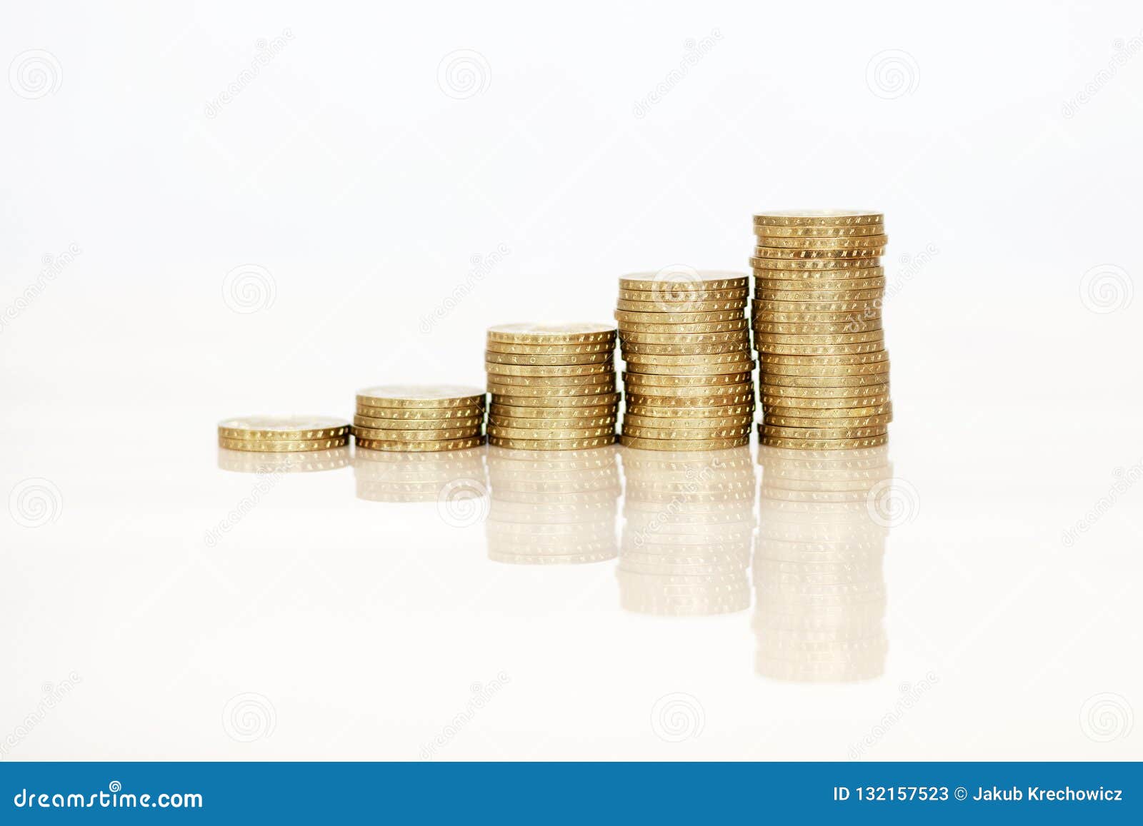 Rising golden coins stock image. Image of success, financial - 132157523