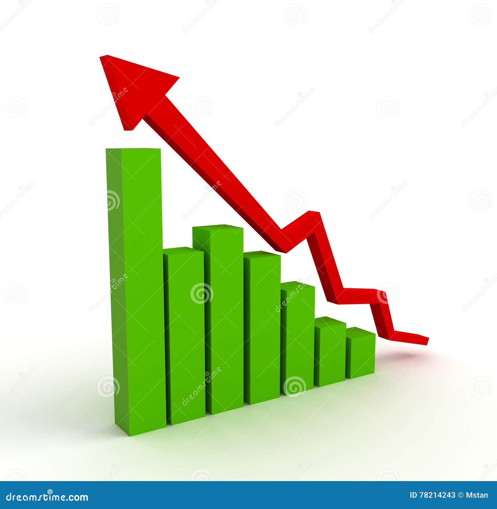 Rising Graph Concept 3d Illustration Stock Illustration - Illustration ...