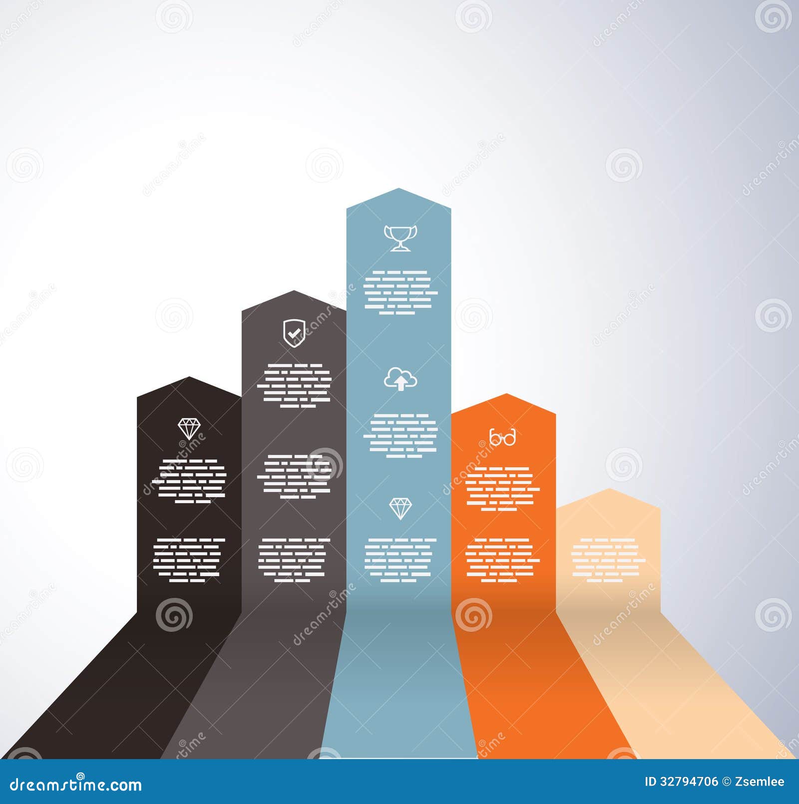 Rising graph with icons stock vector. Illustration of analyze - 32794706