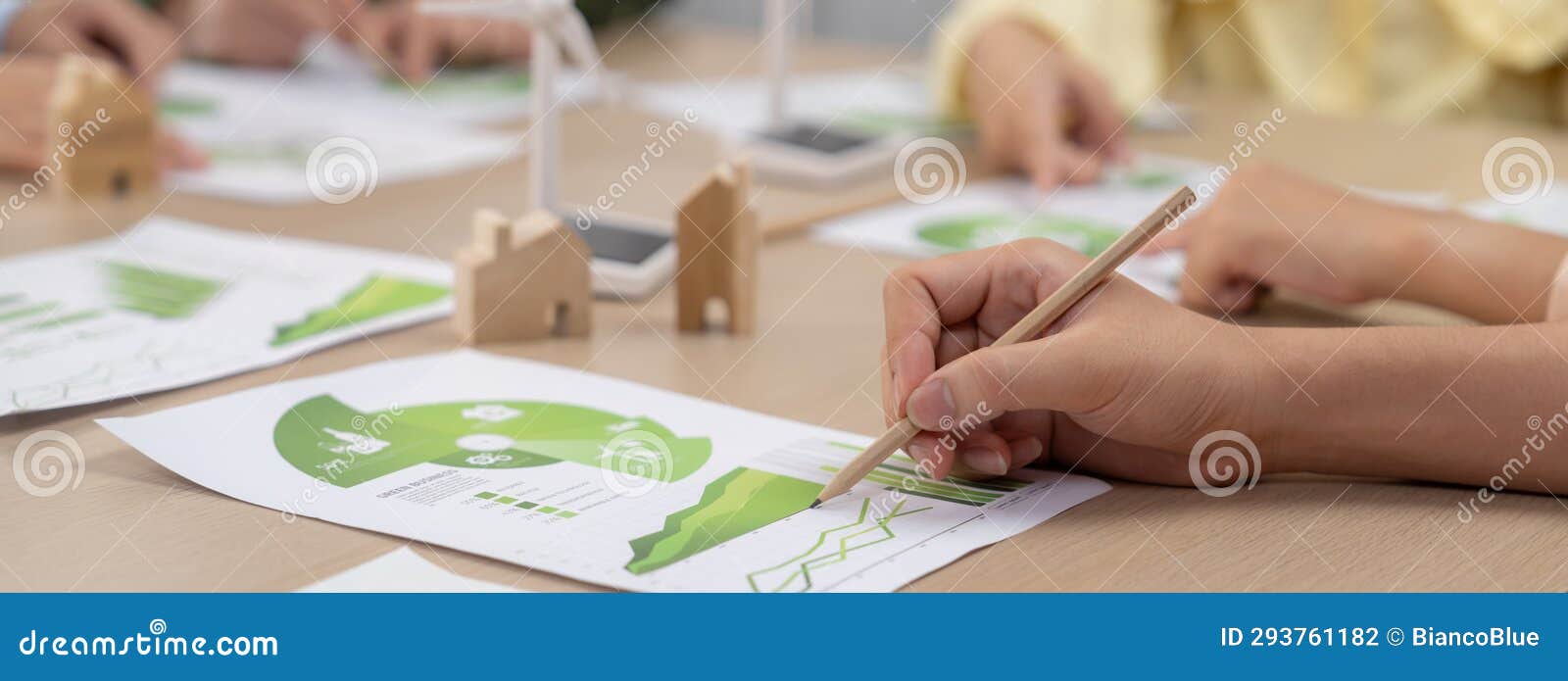 Rising Graph Representing the Profit of Using Clean Energy. Closeup ...