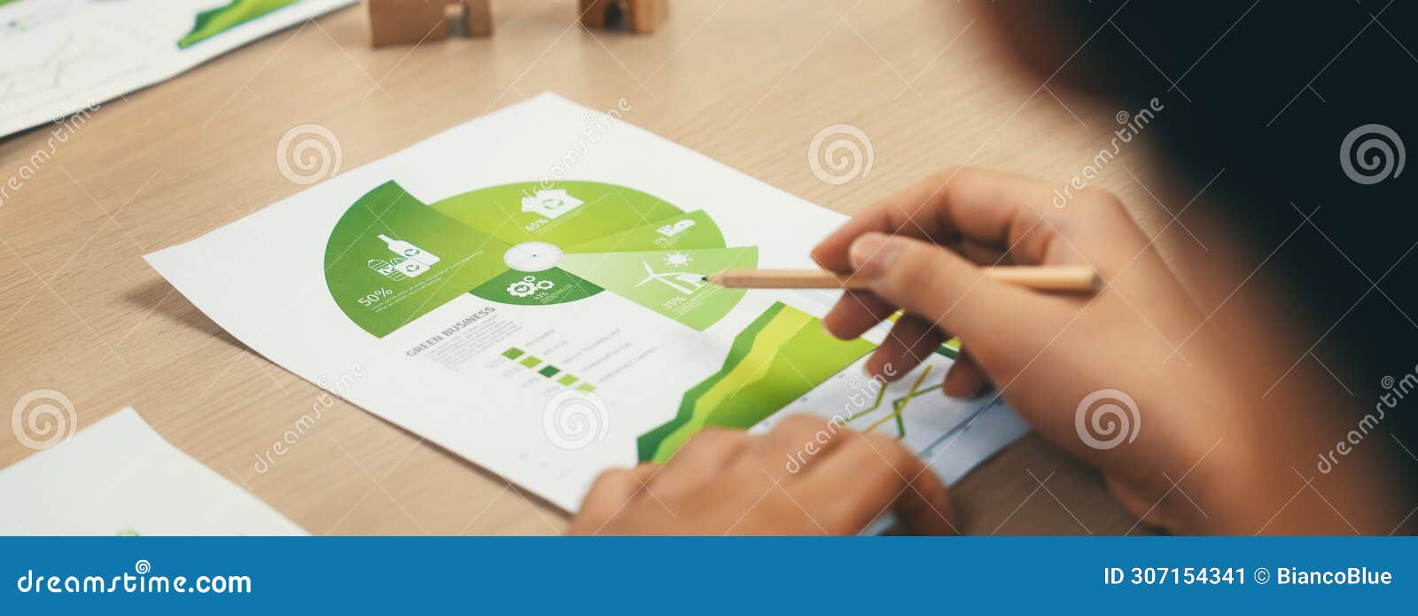 Rising Graph Representing the Profit of Using Clean Energy. Closeup ...