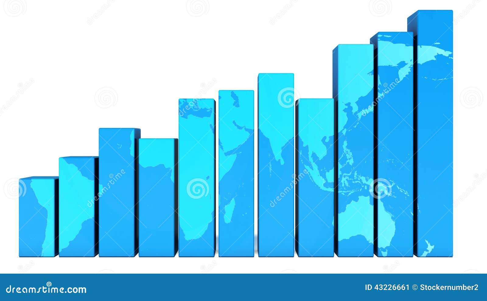 Rising Graph with World Map Stock Illustration - Illustration of ...