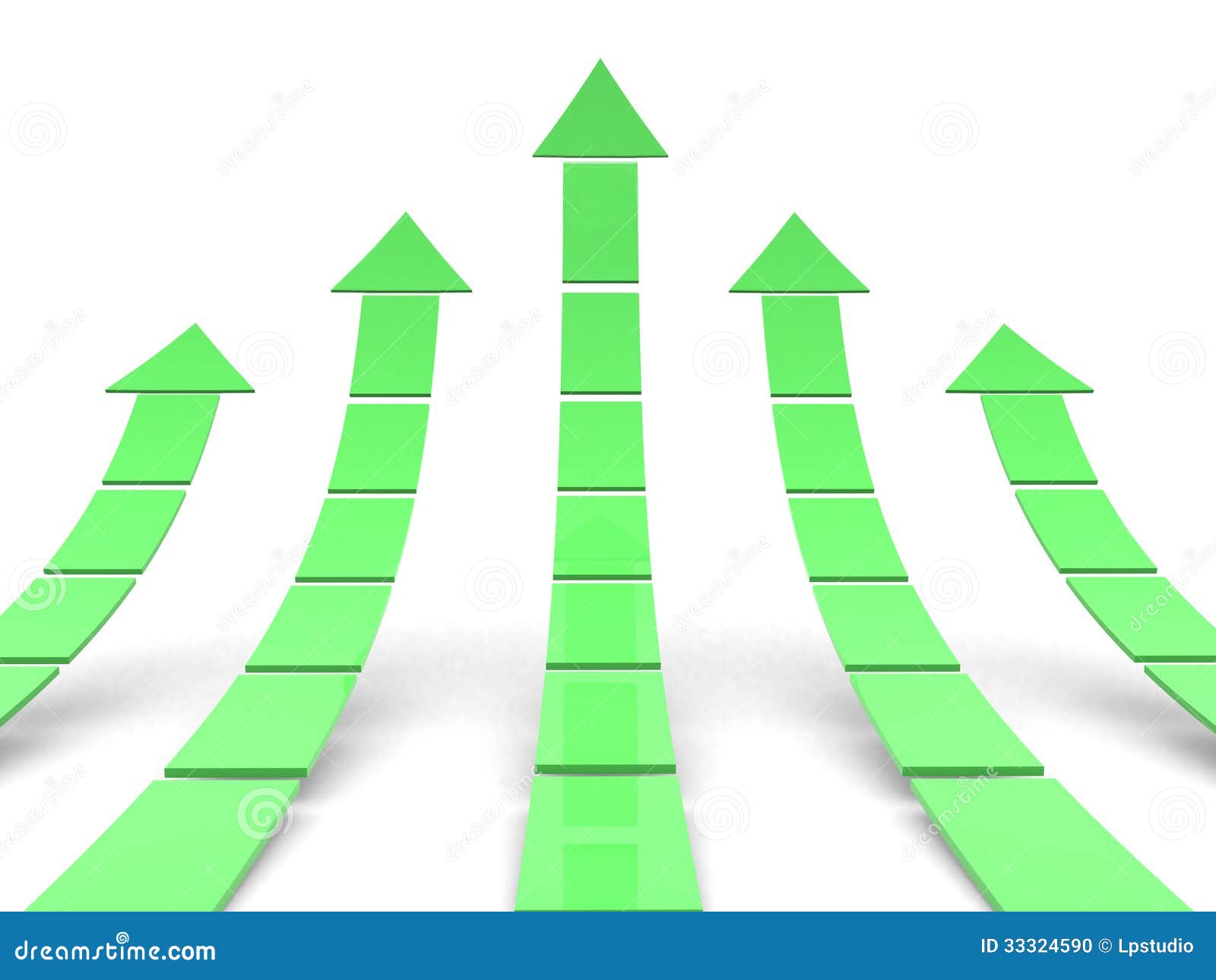 Rising green arrows 3D stock illustration. Illustration of arrow - 33324590