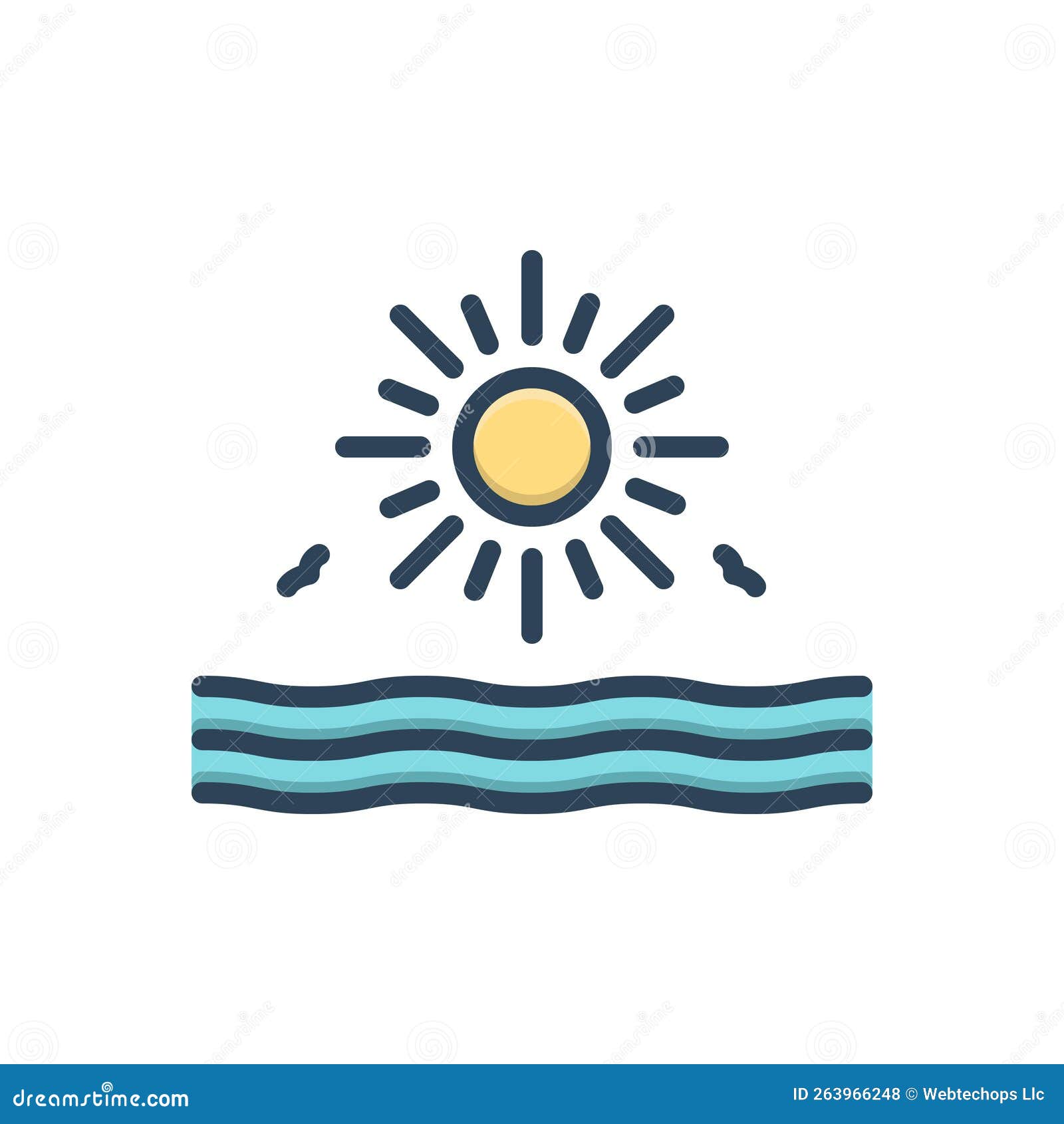 Color Illustration Icon for Rising, Spiraling and Sun Stock ...