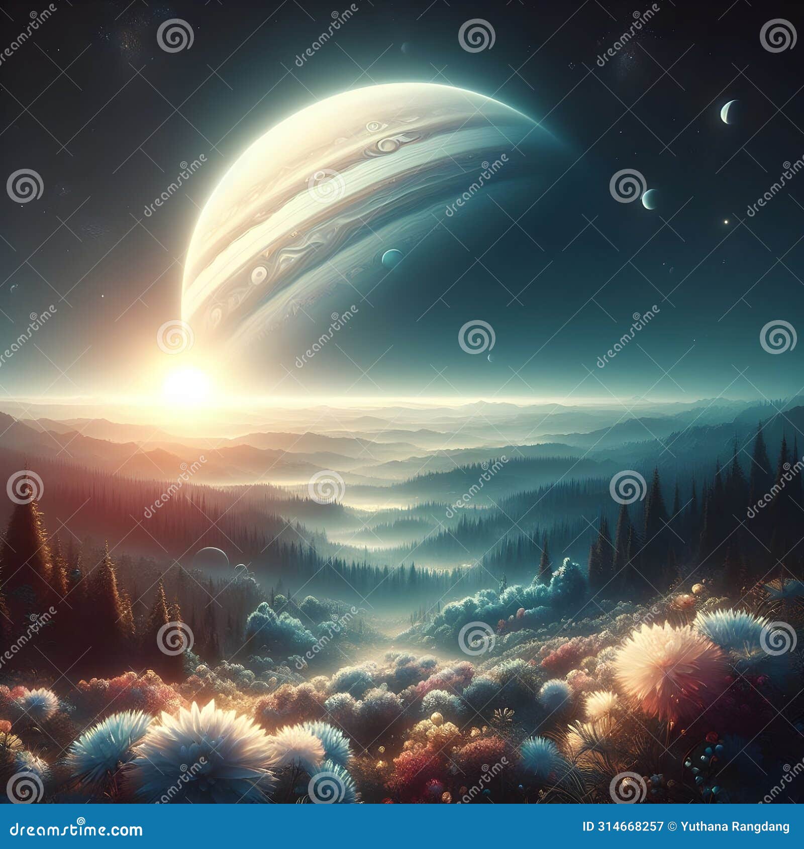 The Rising of Jupiter Visible in the Sky. Stock Image - Image of star ...