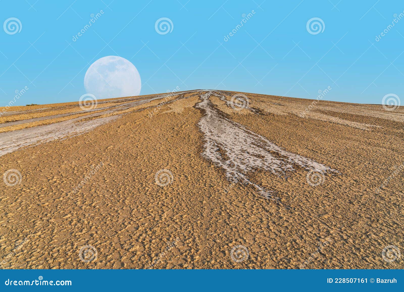 Rising Moon Over Mud Volcano Stock Image - Image of volcanic ...