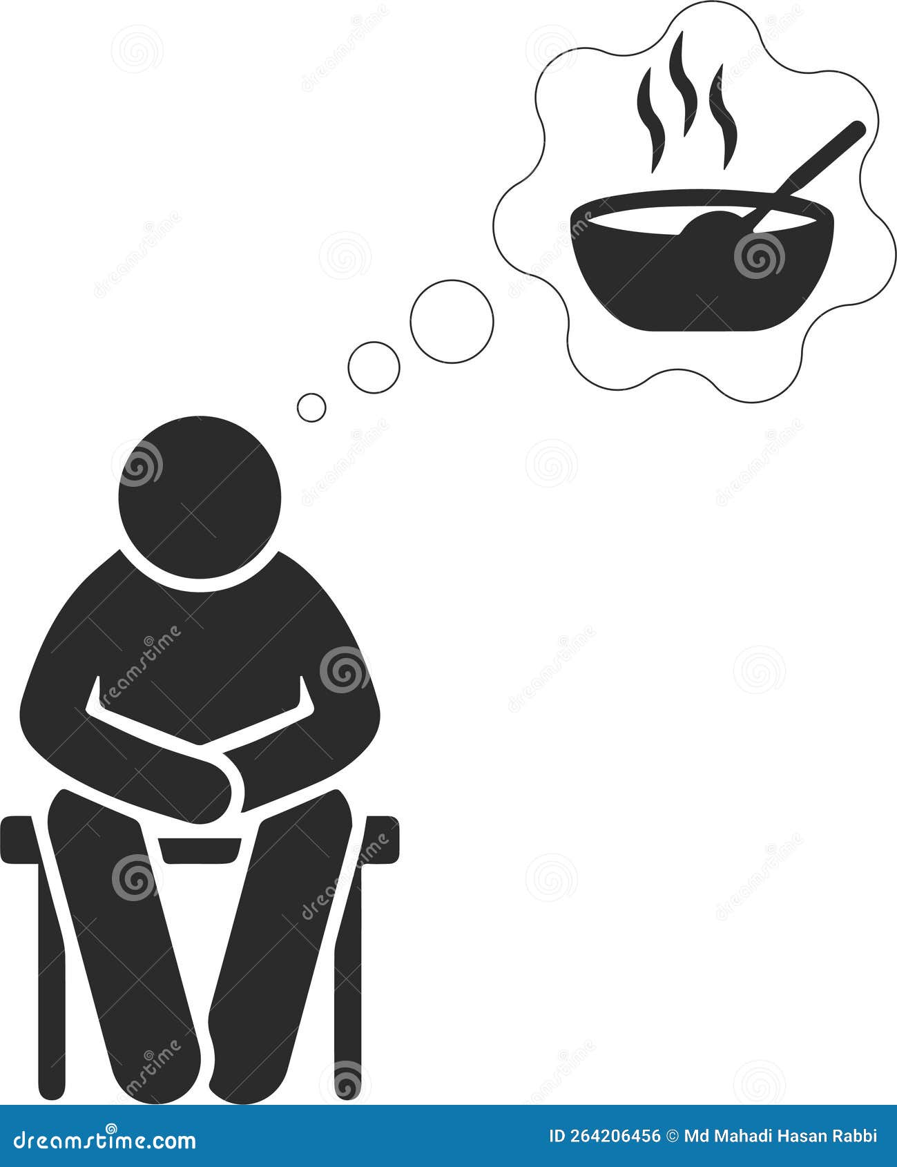 Food Crisis Icon, Food Insufficient Black Vector Icon Stock Vector ...