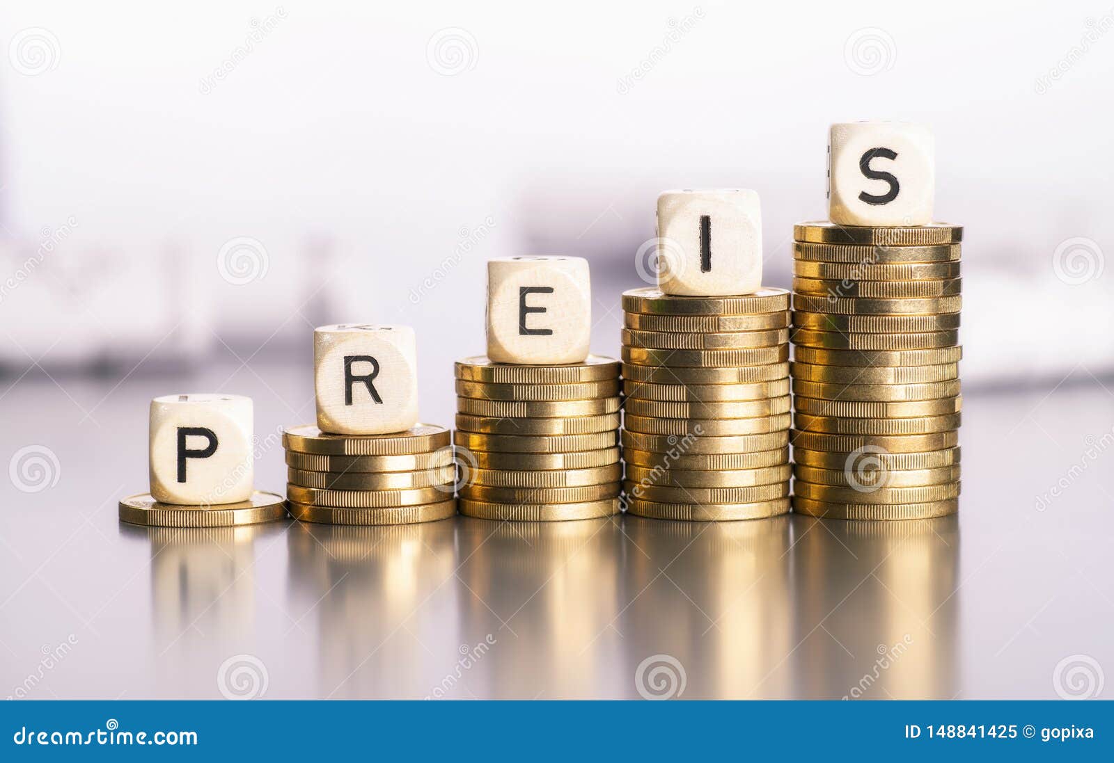 Rising price on coins stock image. Image of mark, claim - 148841425