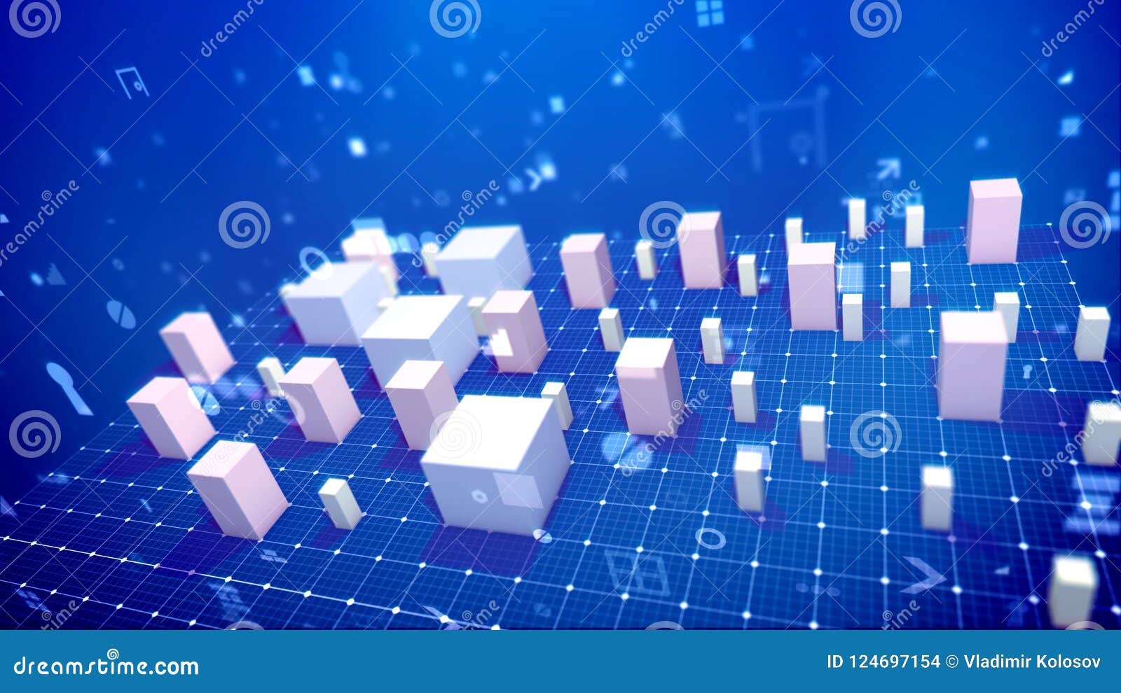 Rising Rectangular and Cubic Economic Indexes Stock Illustration ...