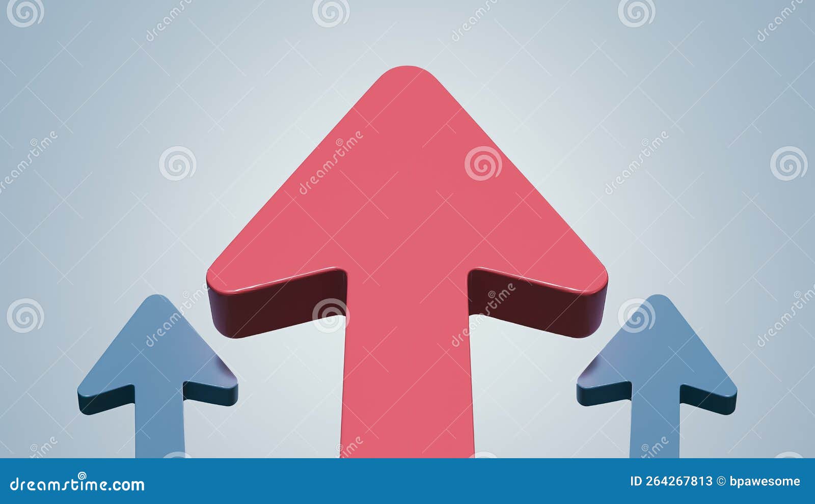 Rising Red Arrow, Progress Up, Winning, Goals, Achievement 3d Render ...