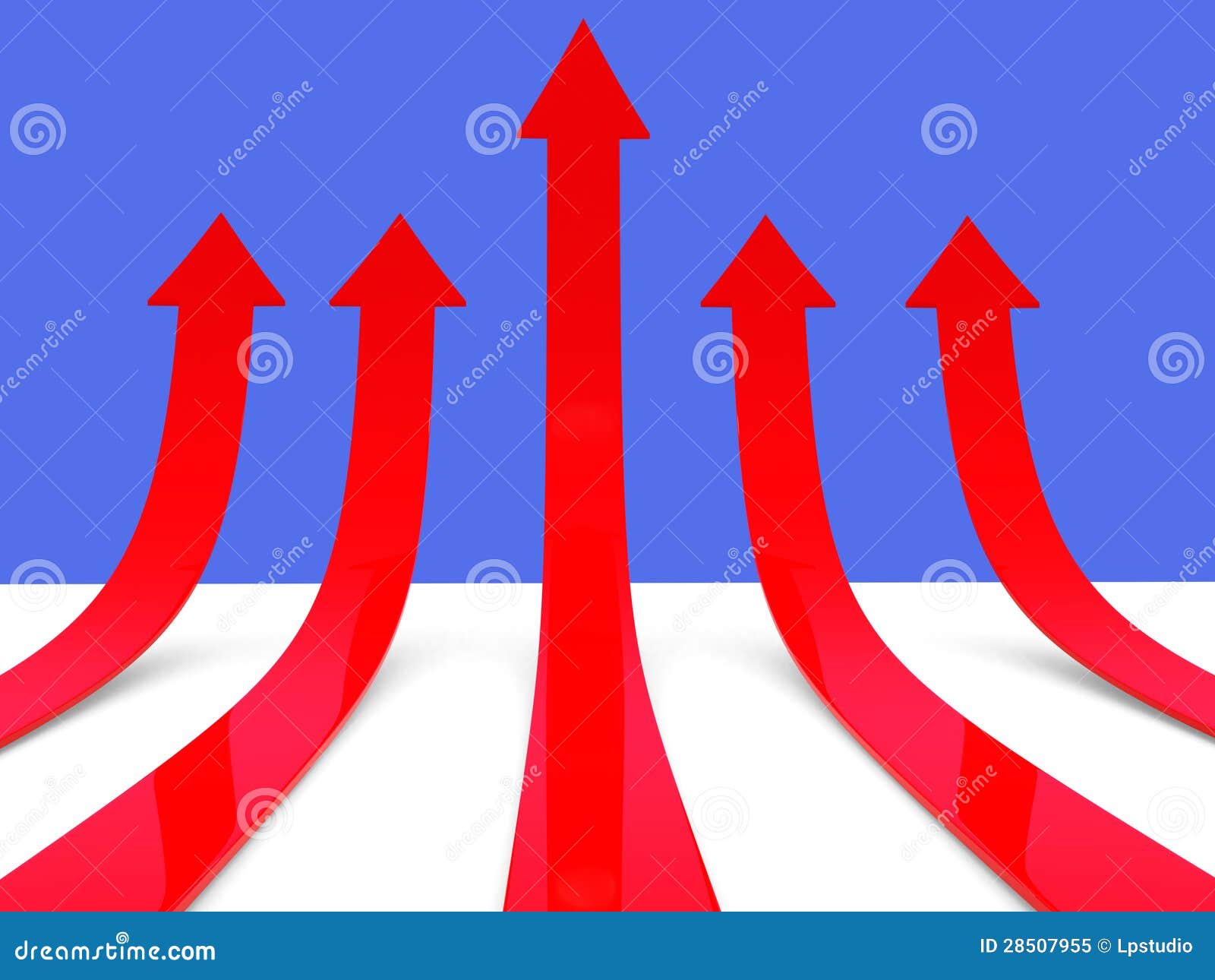 Rising red arrows 3D stock illustration. Illustration of sales - 28507955