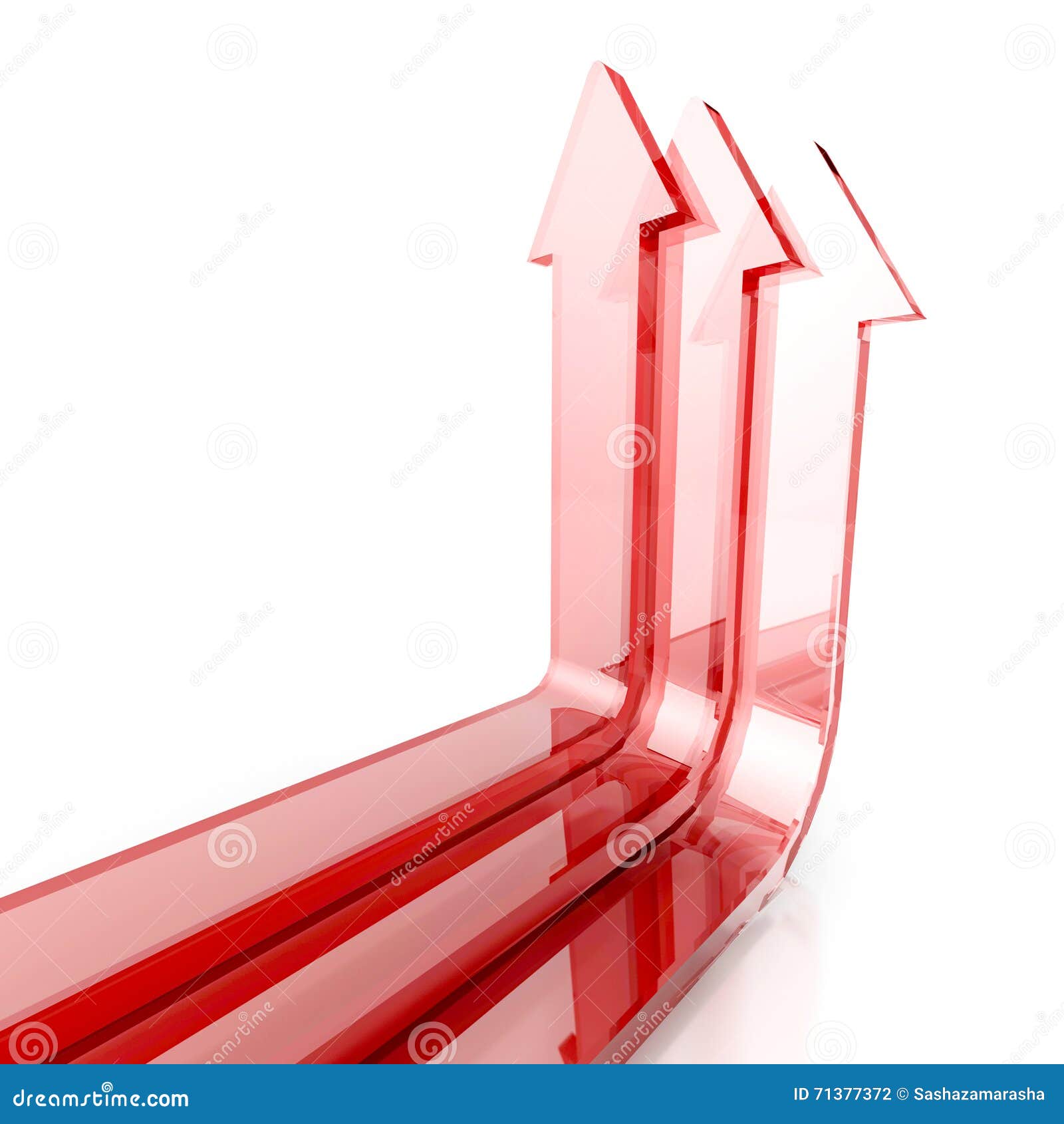 Rising Red Arrows on White Background Stock Illustration - Illustration ...