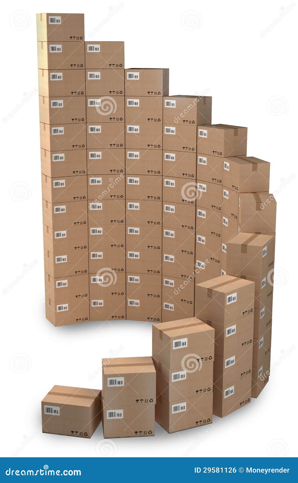 Rising Sales, Cardboard Boxes Concept Stock Illustration - Illustration ...