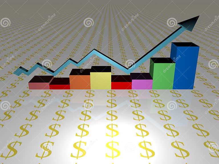 Rising sales chart stock illustration. Illustration of improve - 4201953