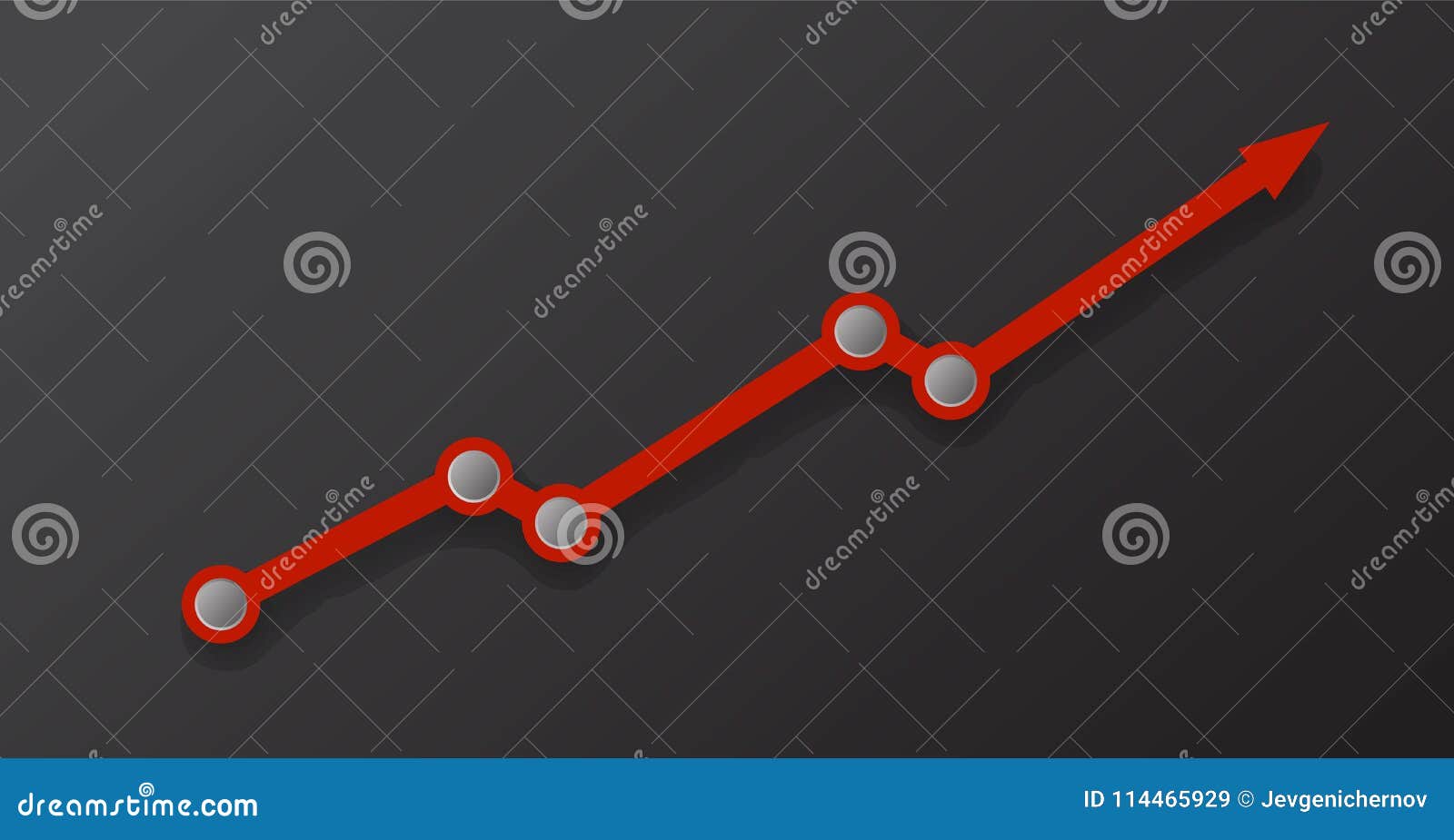 Rising Sales Graph in Red on Dark Background Stock Vector ...