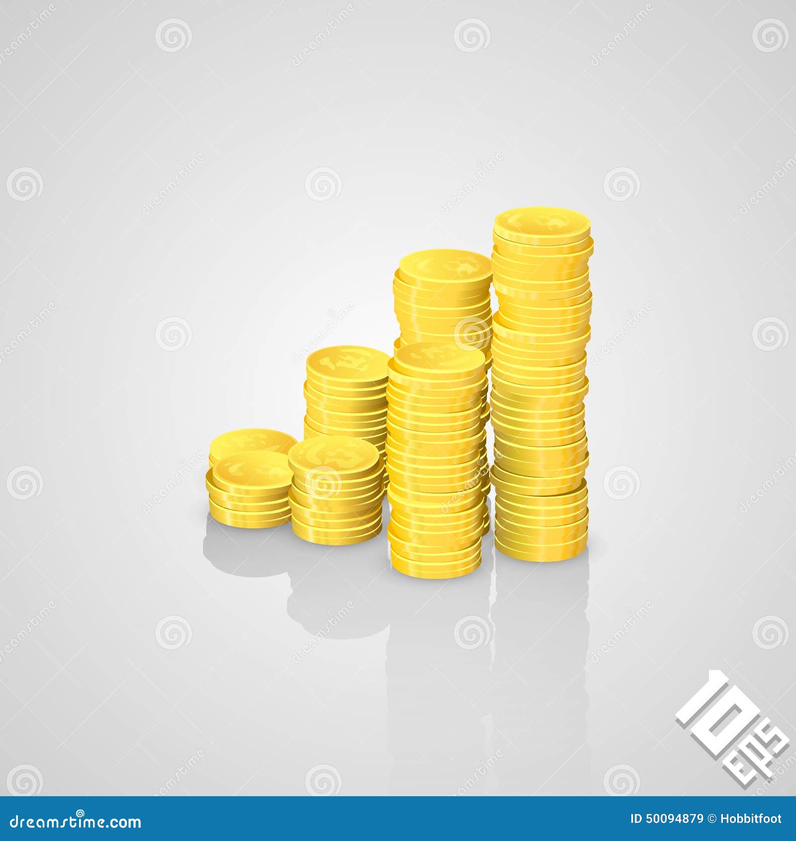Rising stack of coins stock vector. Illustration of coin - 50094879
