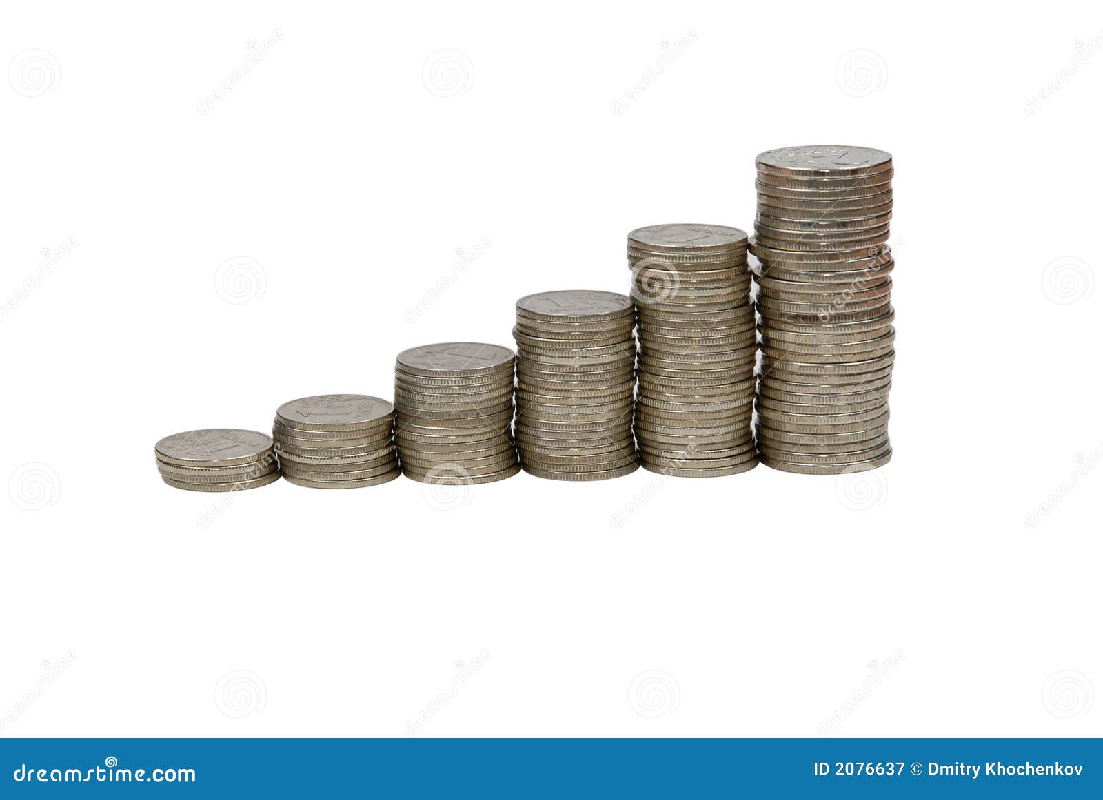 Rising stacks of coins stock image. Image of earnings - 2076637