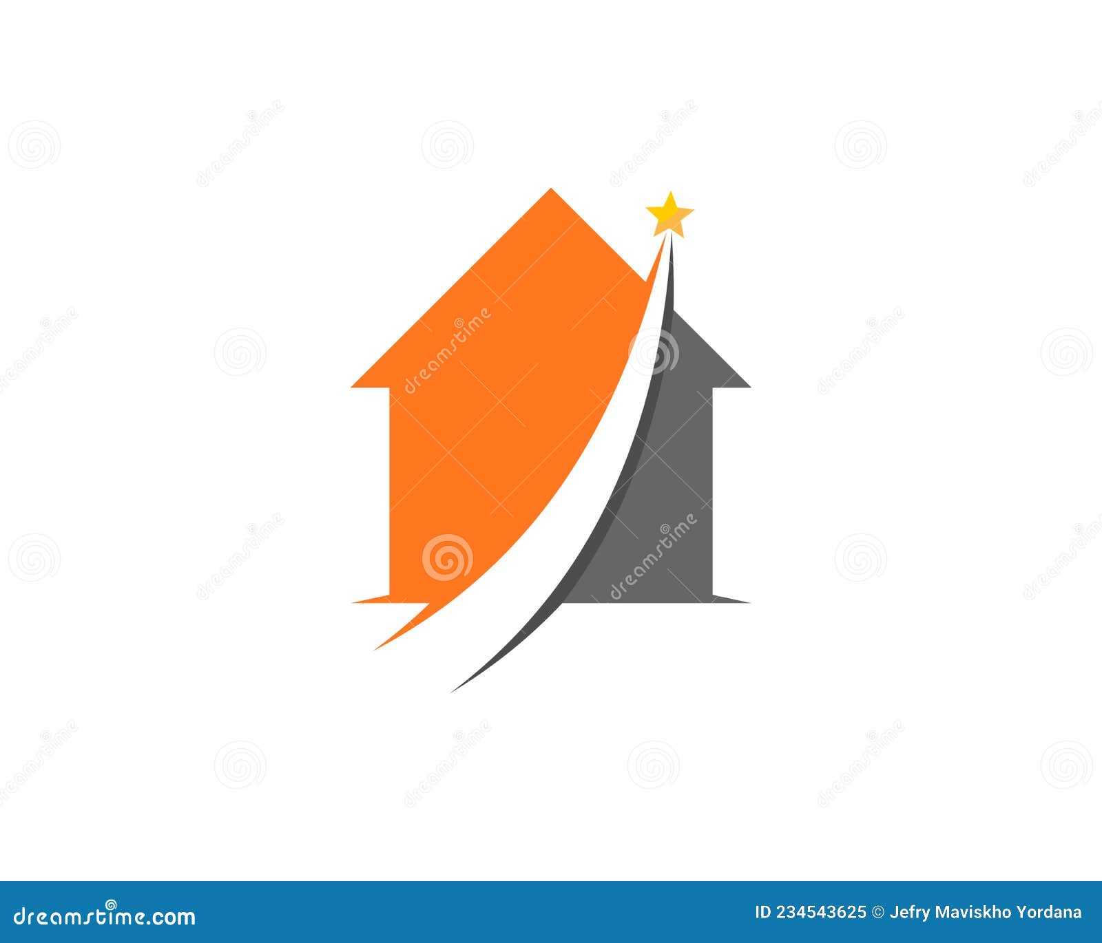 Rising Star in the House Shape Logo Stock Illustration - Illustration ...