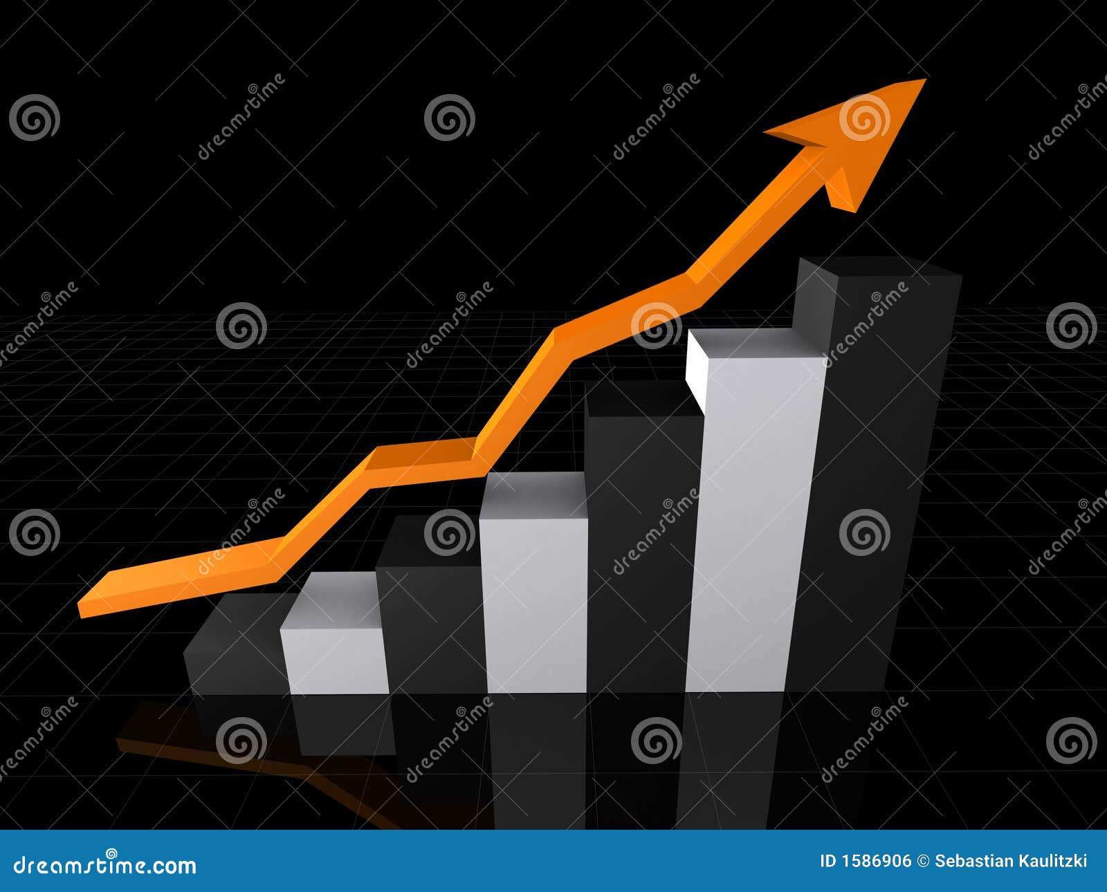 Rising statistic stock illustration. Illustration of financial - 1586906