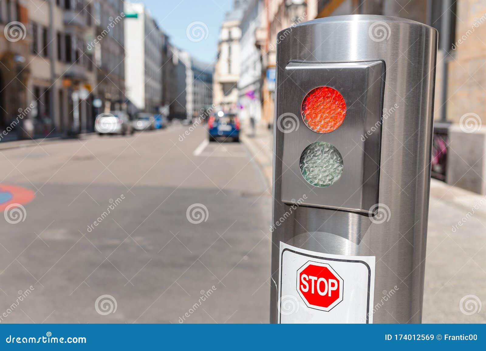 Stop Pillars for Regulation and Blocking of City Traffic Stock Image ...