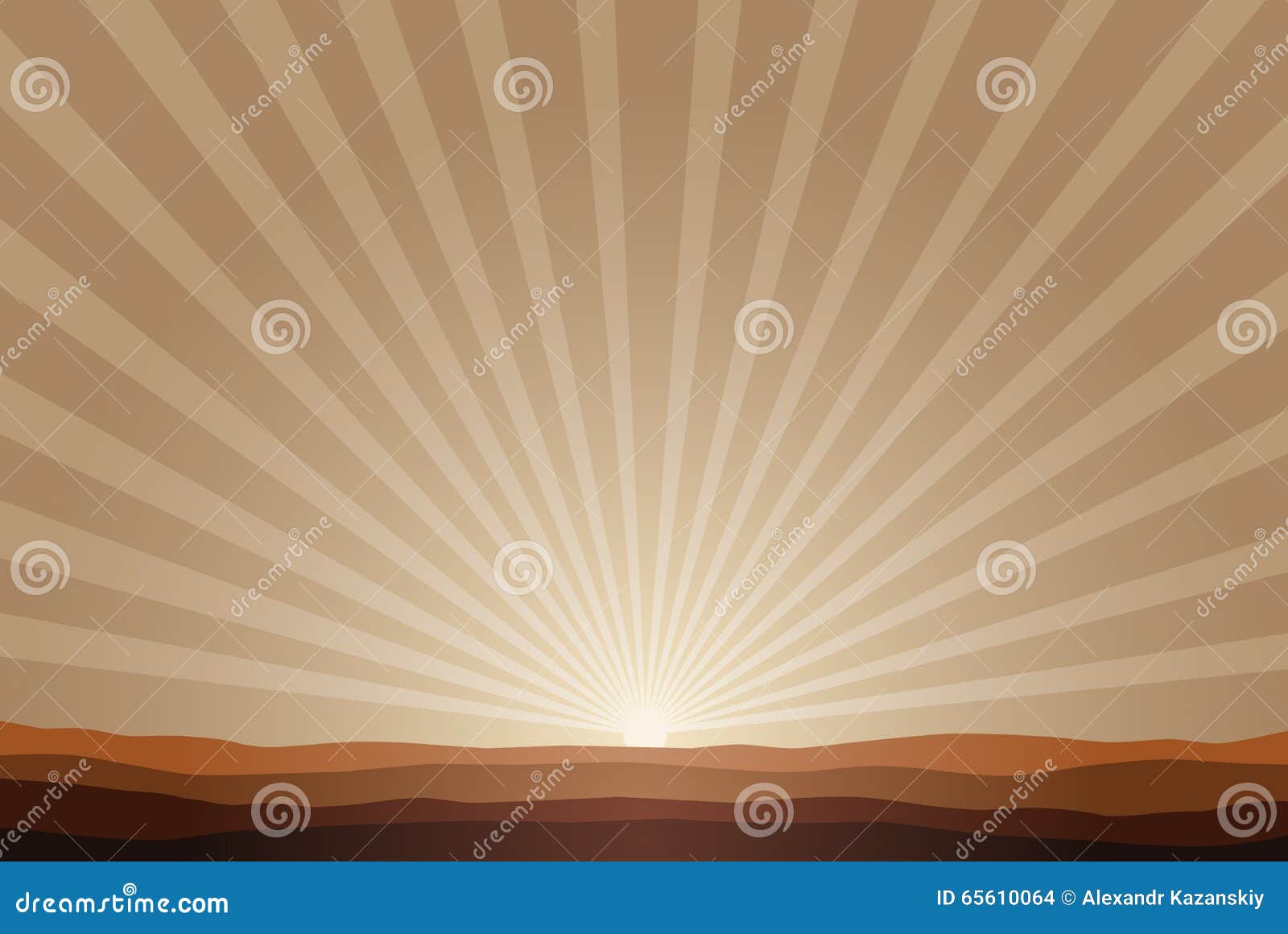 Rising sun background stock vector. Illustration of field - 65610064