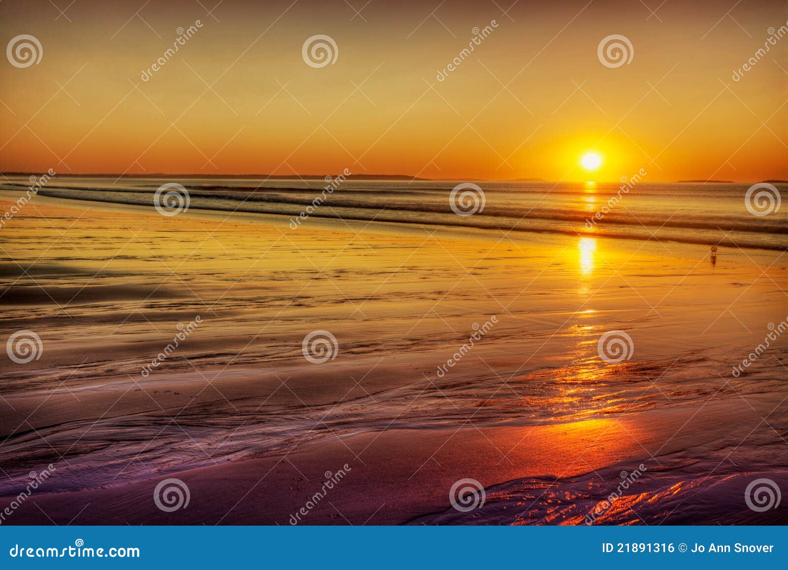 Rising sun on gold sands stock photo. Image of horizon - 21891316
