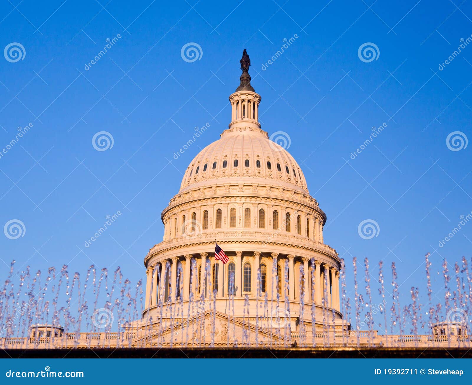 Rising Sun Illuminates the Front of Capitol Stock Image - Image of ...