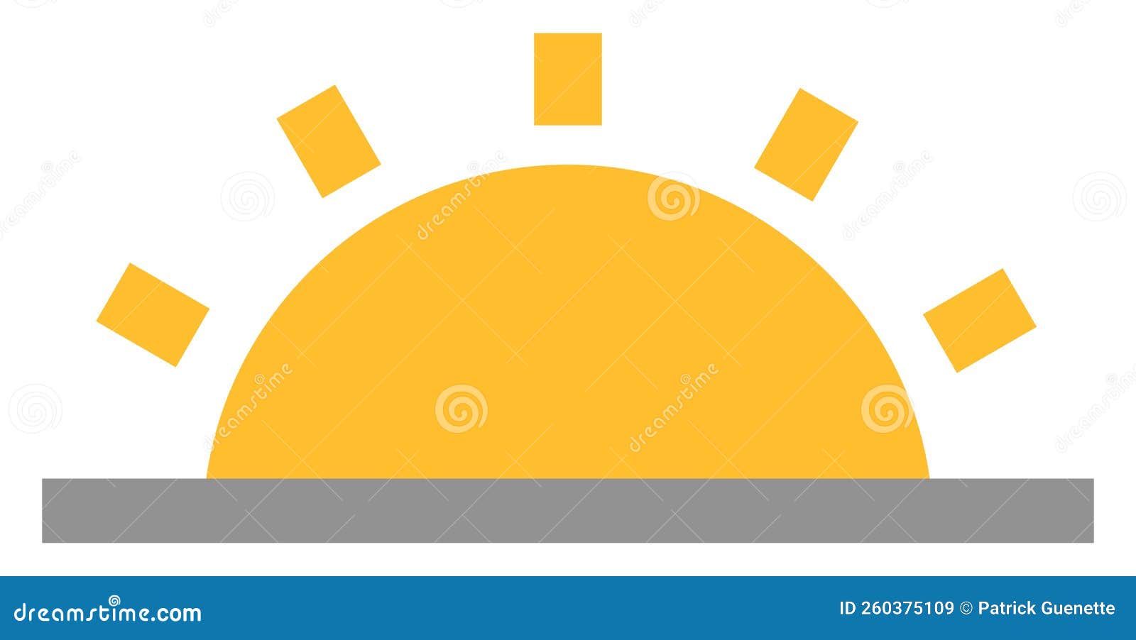 Rising sun, icon stock vector. Illustration of sunshine - 260375109