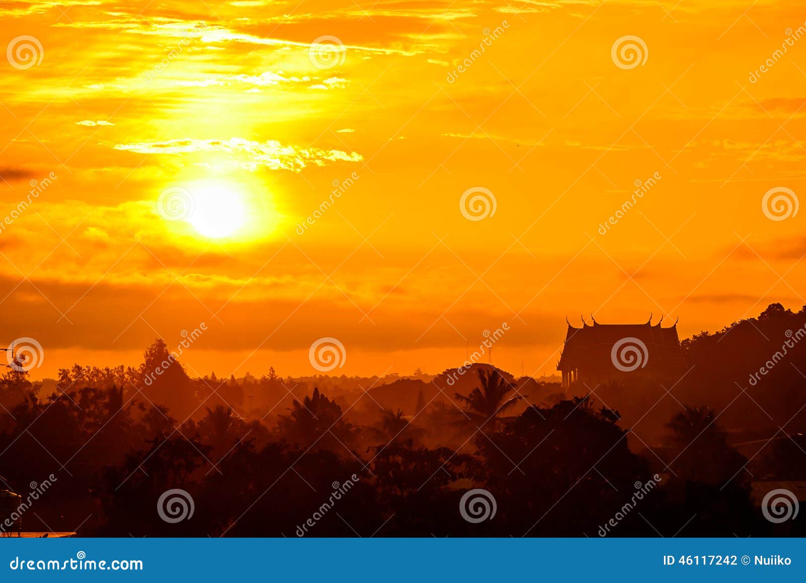 Rising sun in the morning. stock photo. Image of cloudscape - 46117242