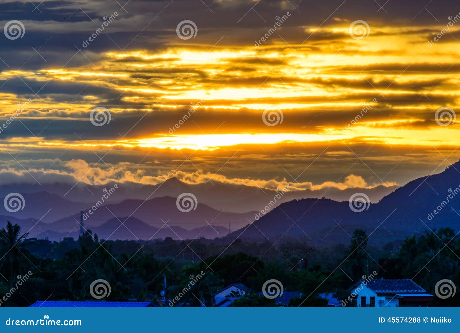 Rising sun in the morning. stock photo. Image of morning - 45574288