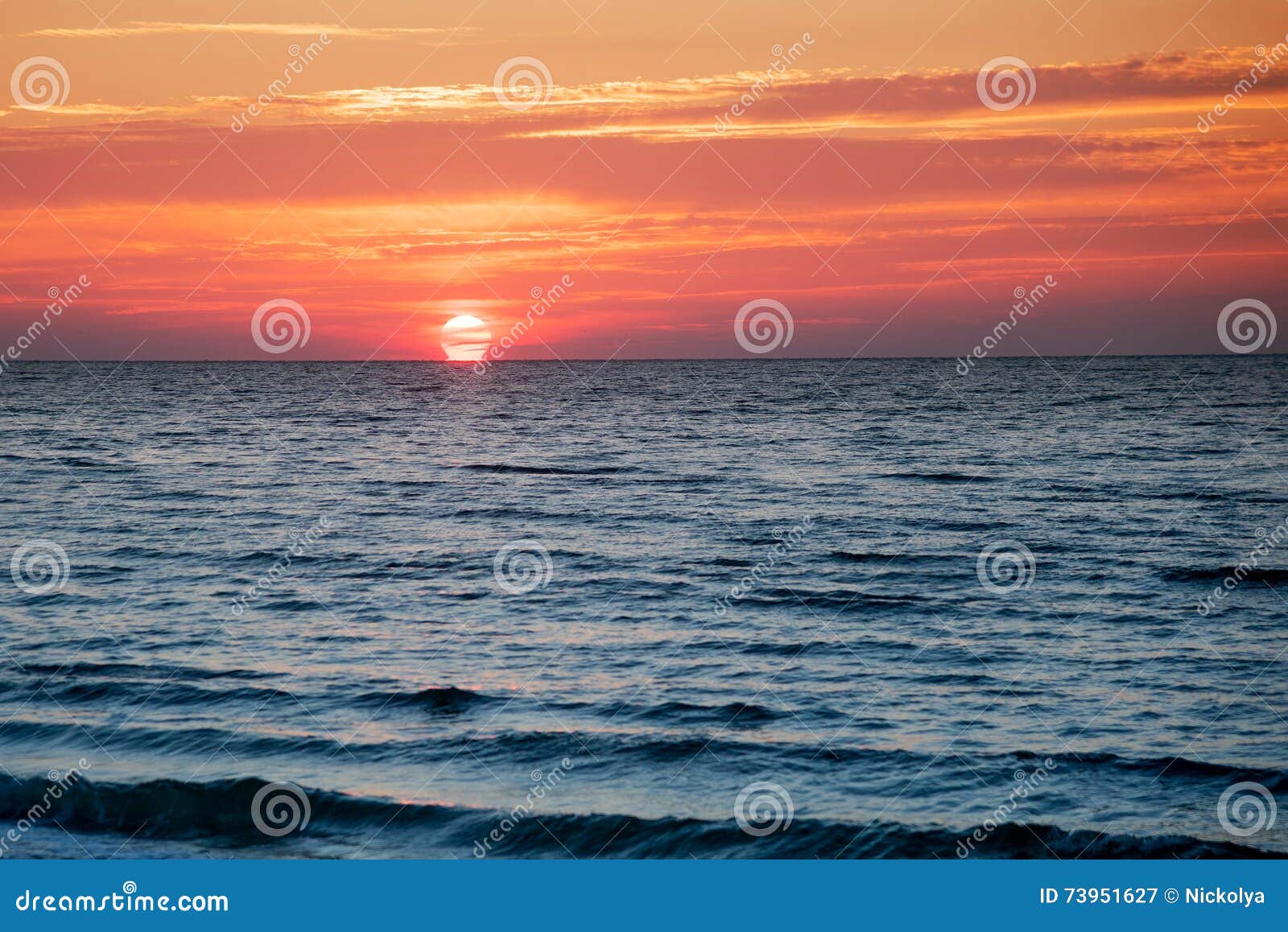 Rising sun on the sea stock image. Image of outdoor, abstract - 73951627
