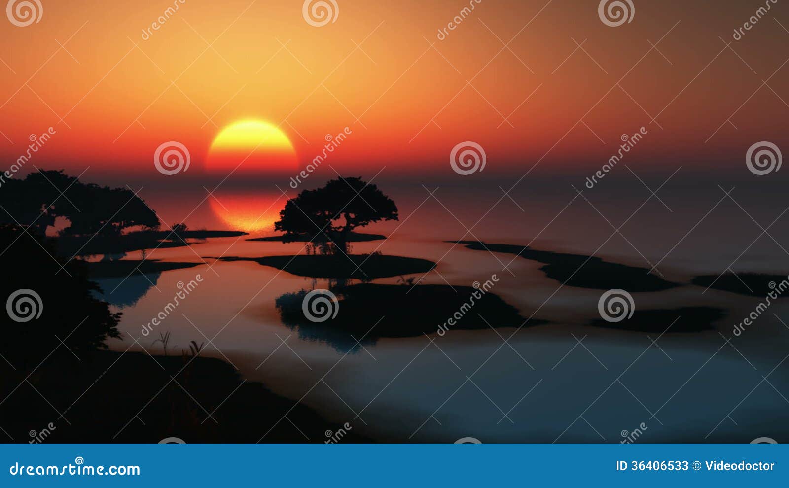 Rising Sun and Trees at Ocean Stock Footage - Video of sunrise, island ...