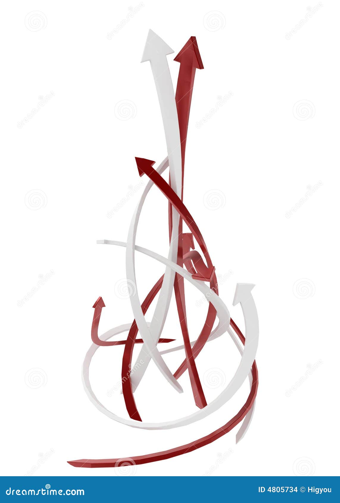 Rising Tangled Arrows stock illustration. Illustration of attention ...