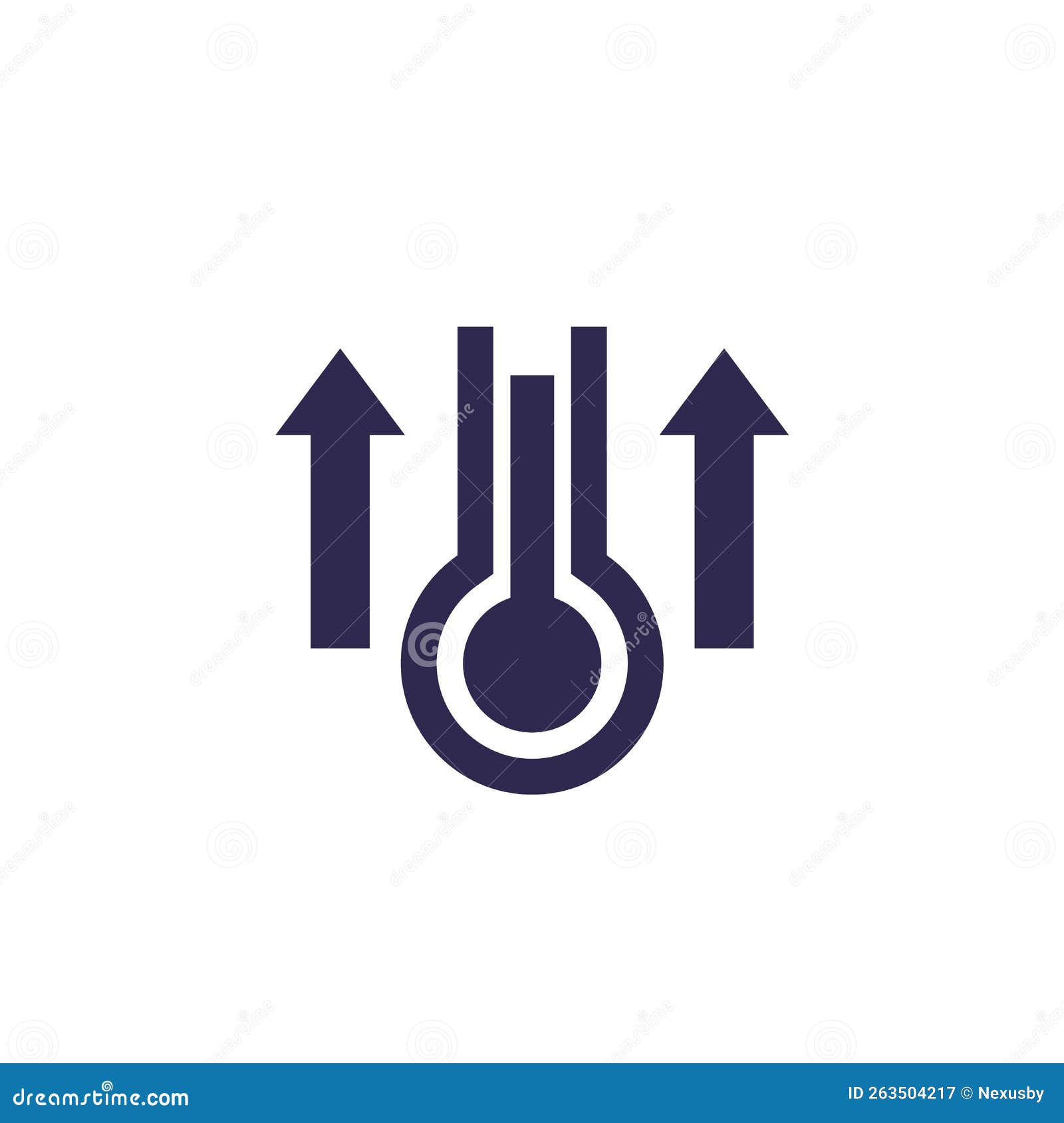Rising Temperature Icon on White Stock Vector - Illustration of ...