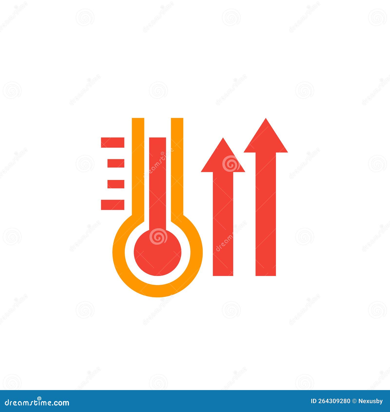 Rising Temperature Vector Icon on White Stock Vector - Illustration of ...