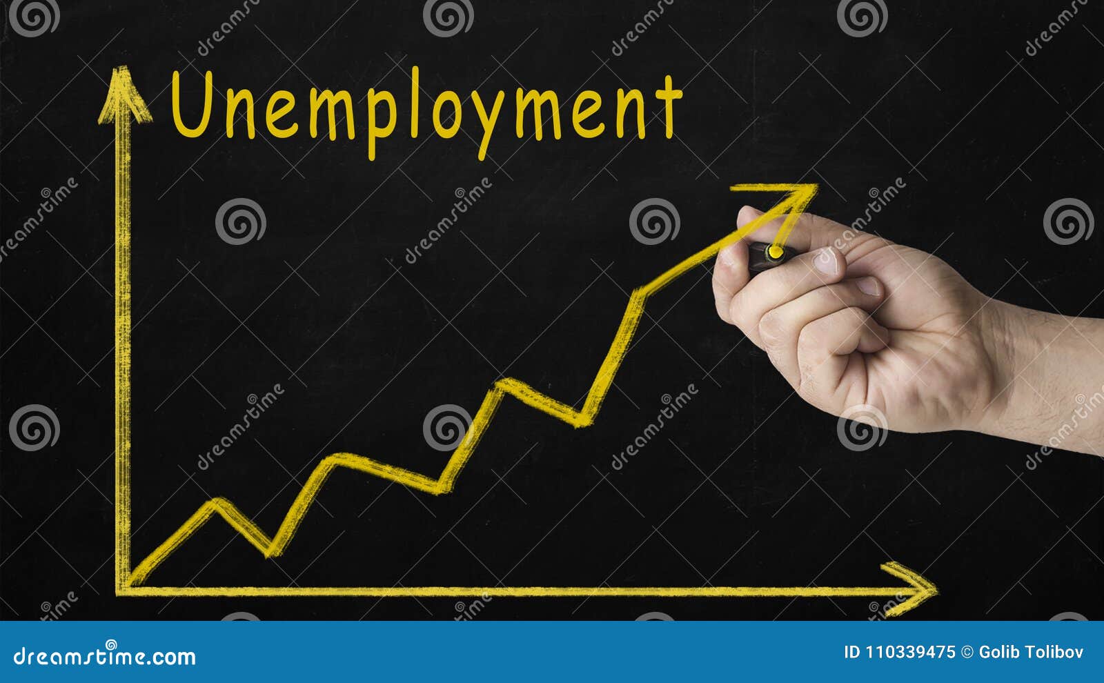 Rising Unemployment Rates. Image of a Businessman Hand Make a Chart of ... Rising Unemployment Rates. Image of a Businessman Hand Make a Chart of ...