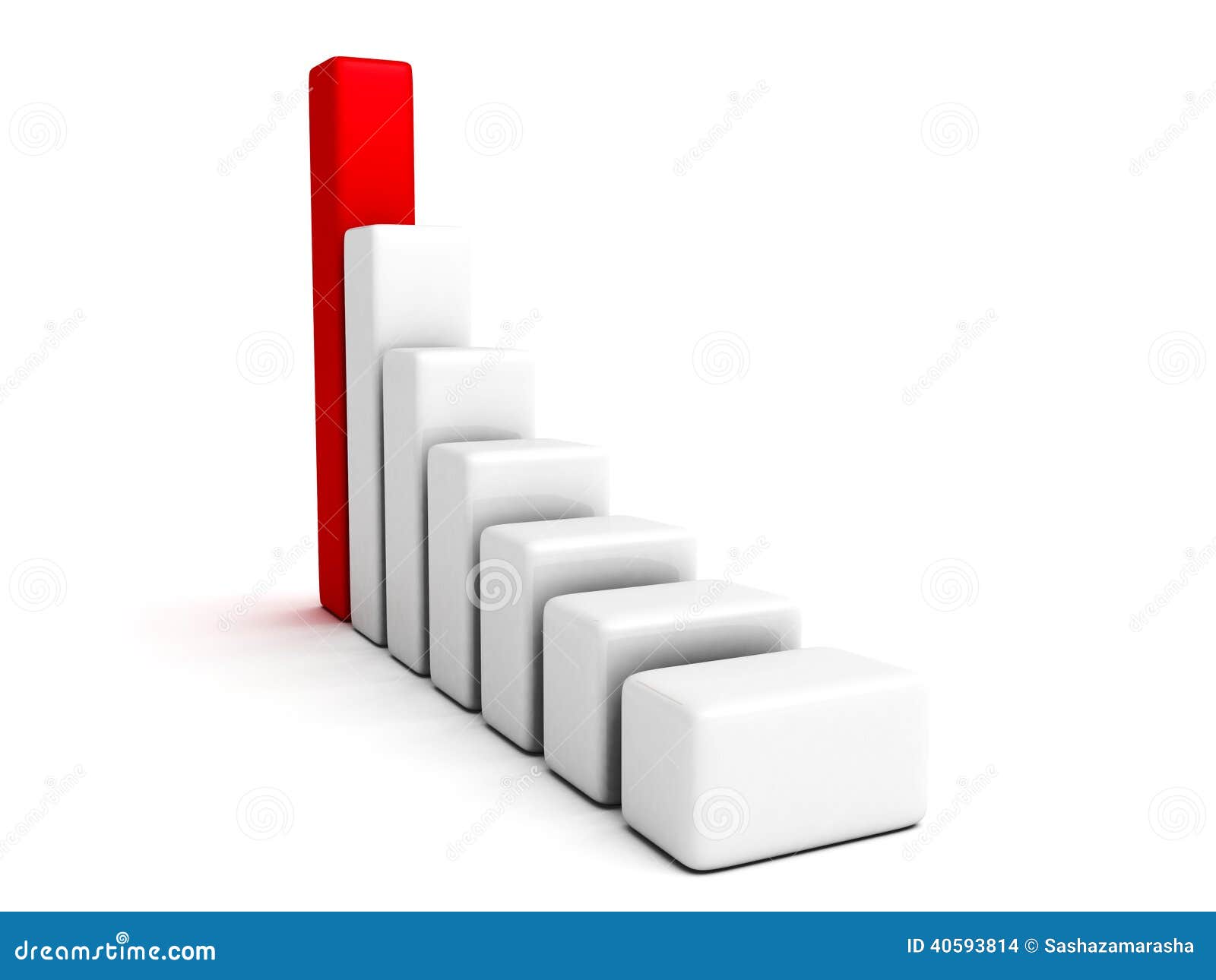 Rising Up 3d Bar Graph Red Top Stock Illustration - Illustration of ...