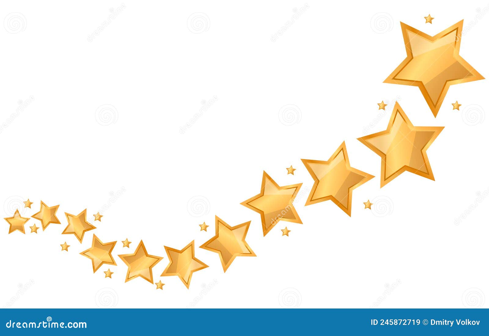 Rising Wave of Stars, a Set of Golden Stars in the Form of a Wave ...